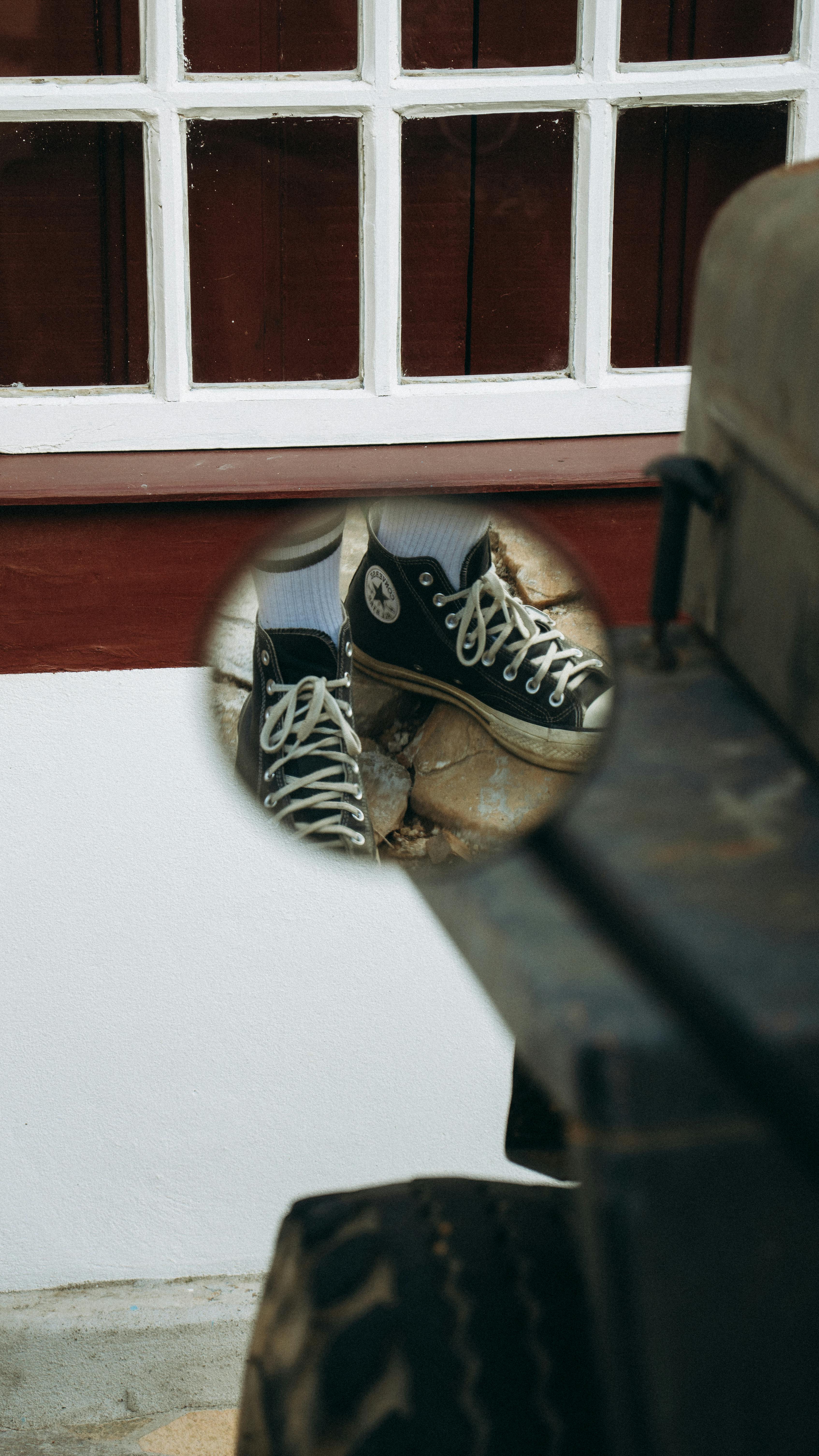 Shoes Reflection in Car Mirror · Free Stock Photo