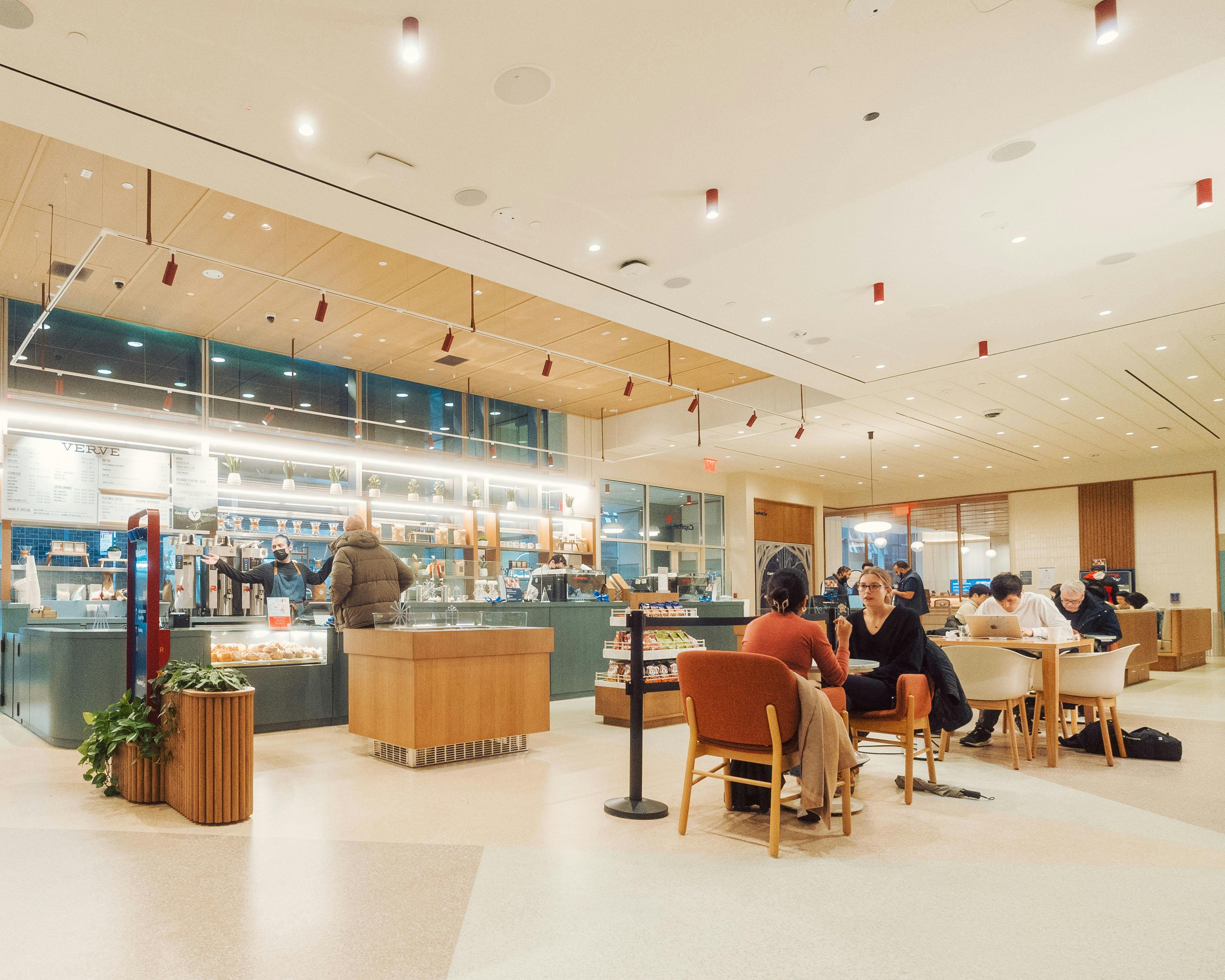 Group of diverse friends sitting in modern cafe · Free Stock Photo