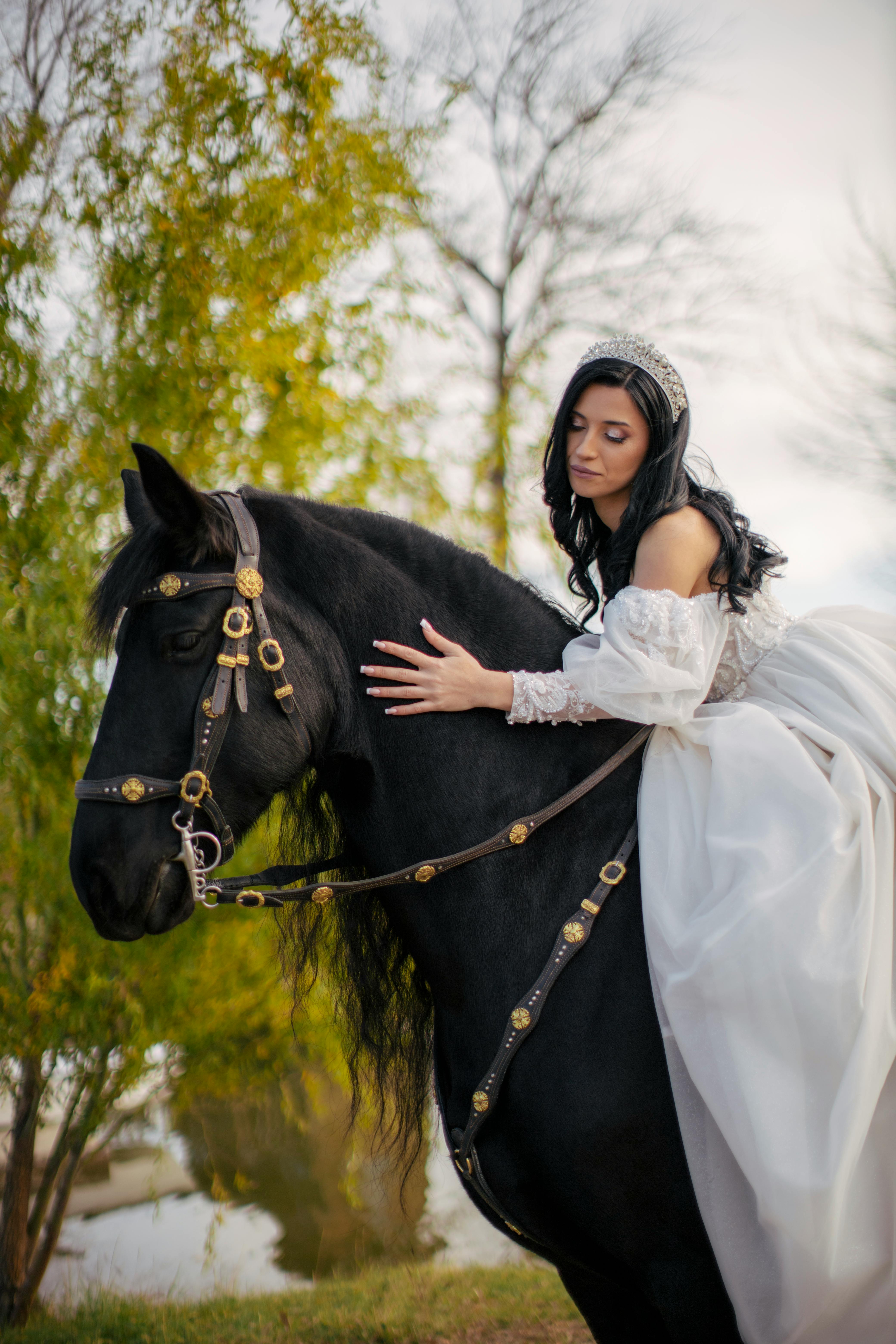 A Bride Horseback Riding · Free Stock Photo