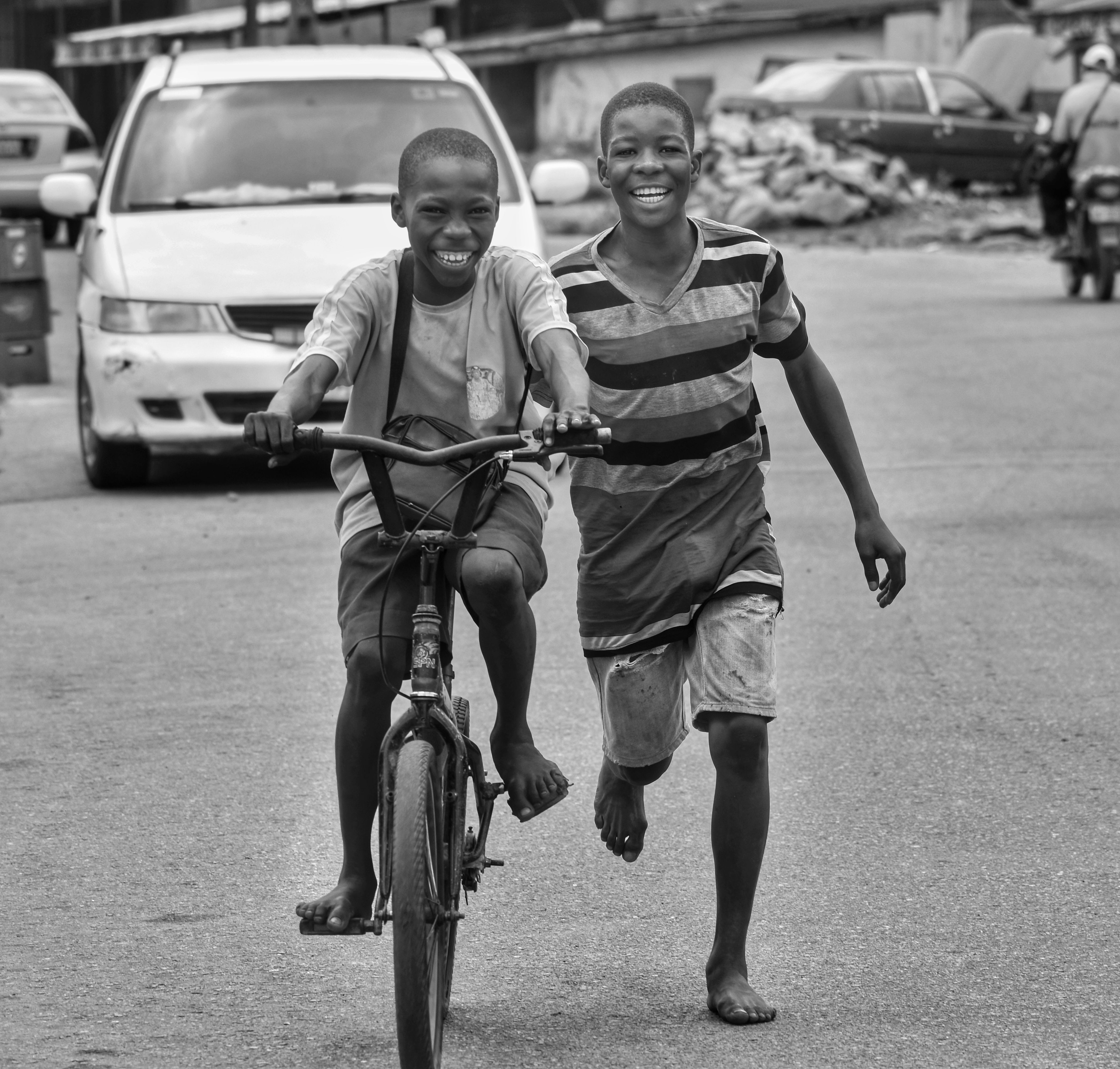 Laughing Boys on Street · Free Stock Photo