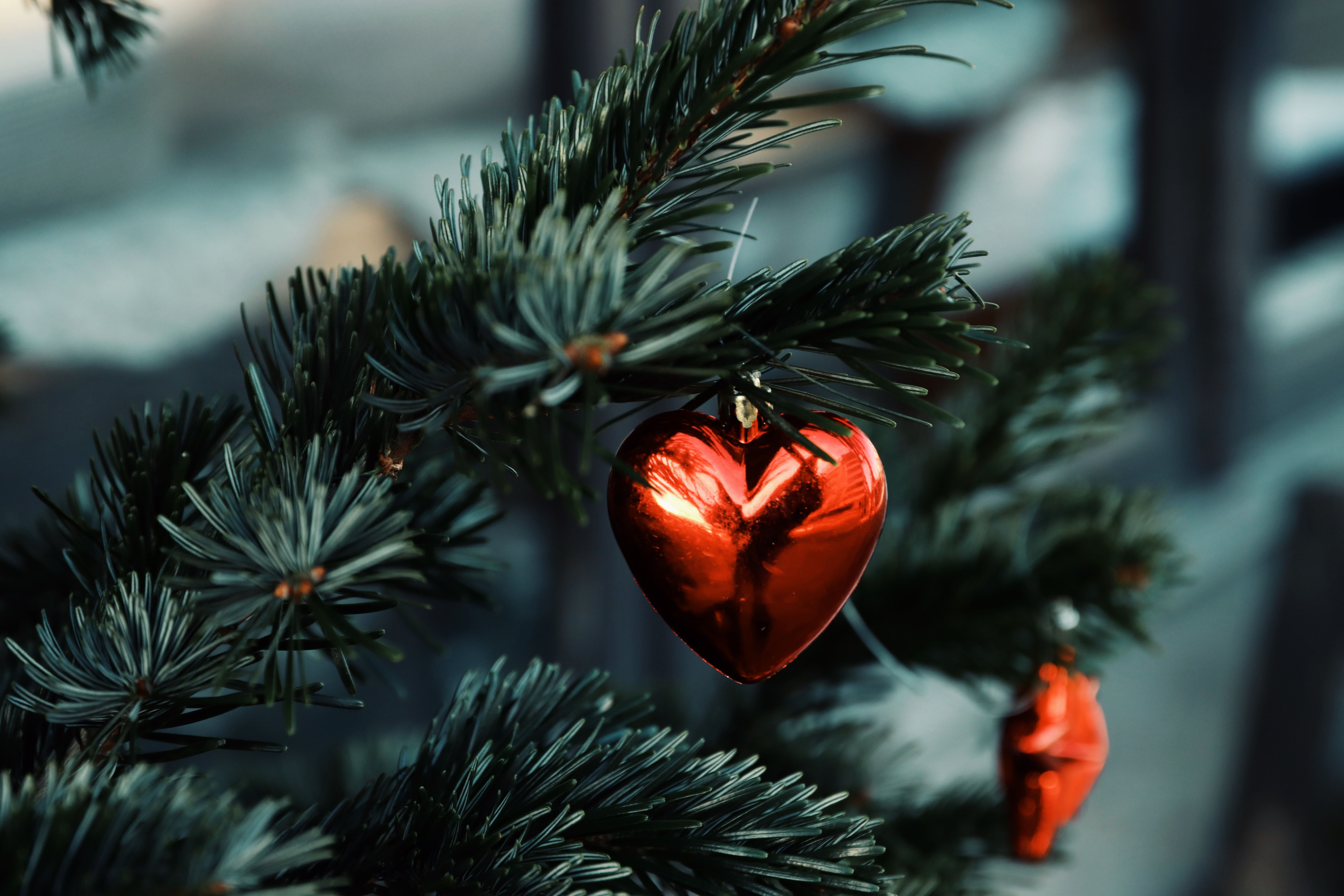 Red Heart Christmas Ball · Free Stock Photo
