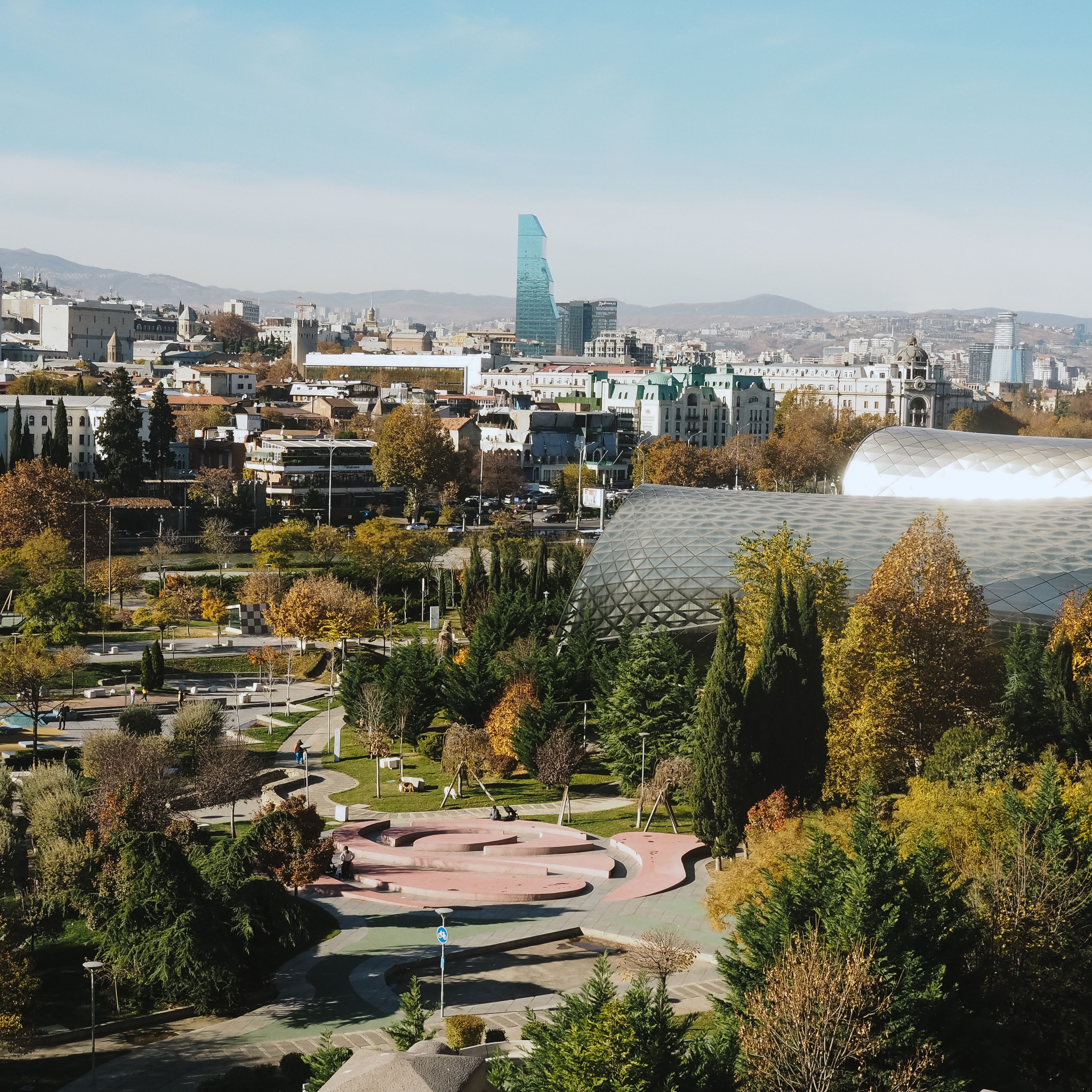Aerial View of Rike Park in Tbilisi, Georgia · Free Stock Photo