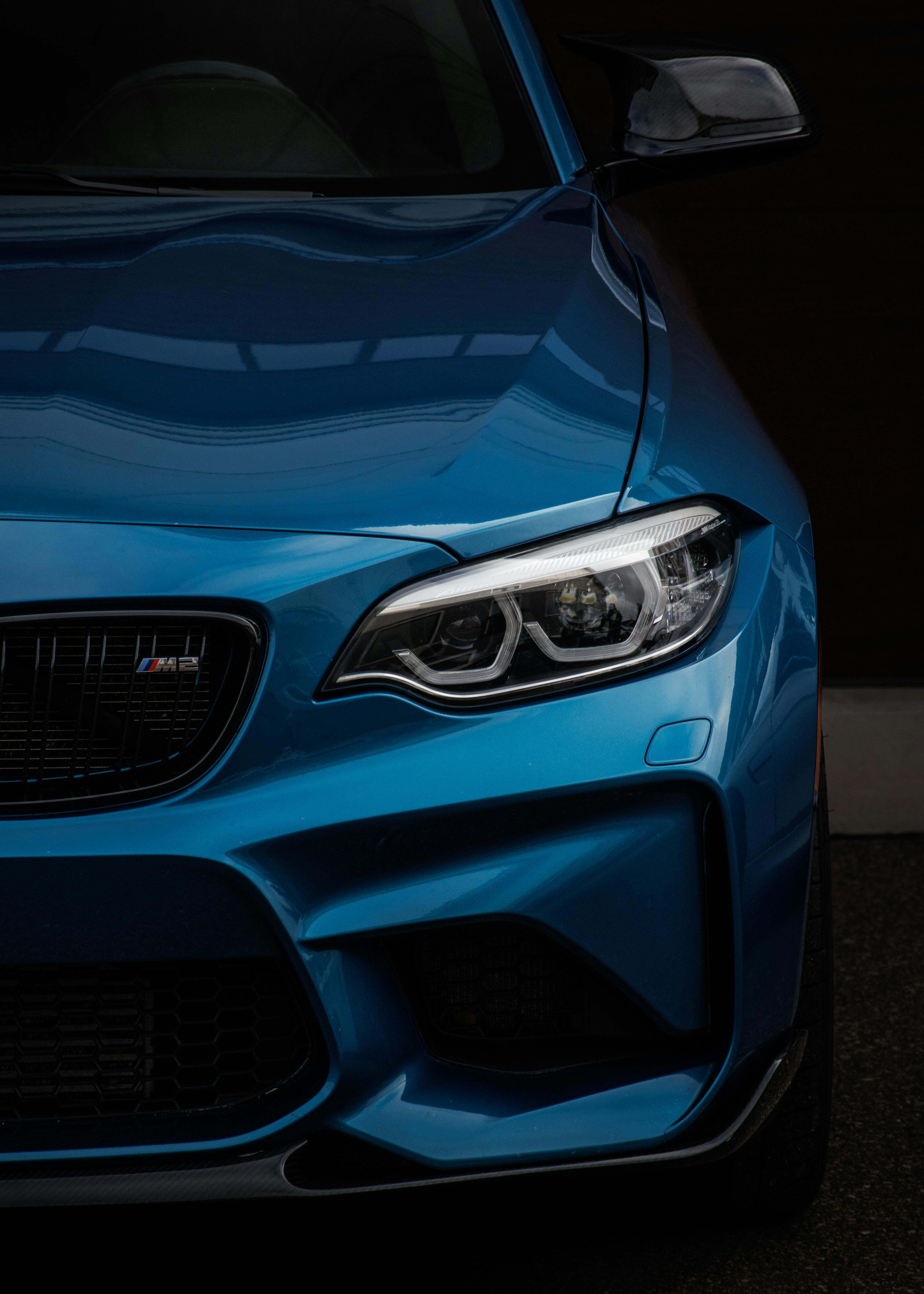 Headlight of Blue Car · Free Stock Photo