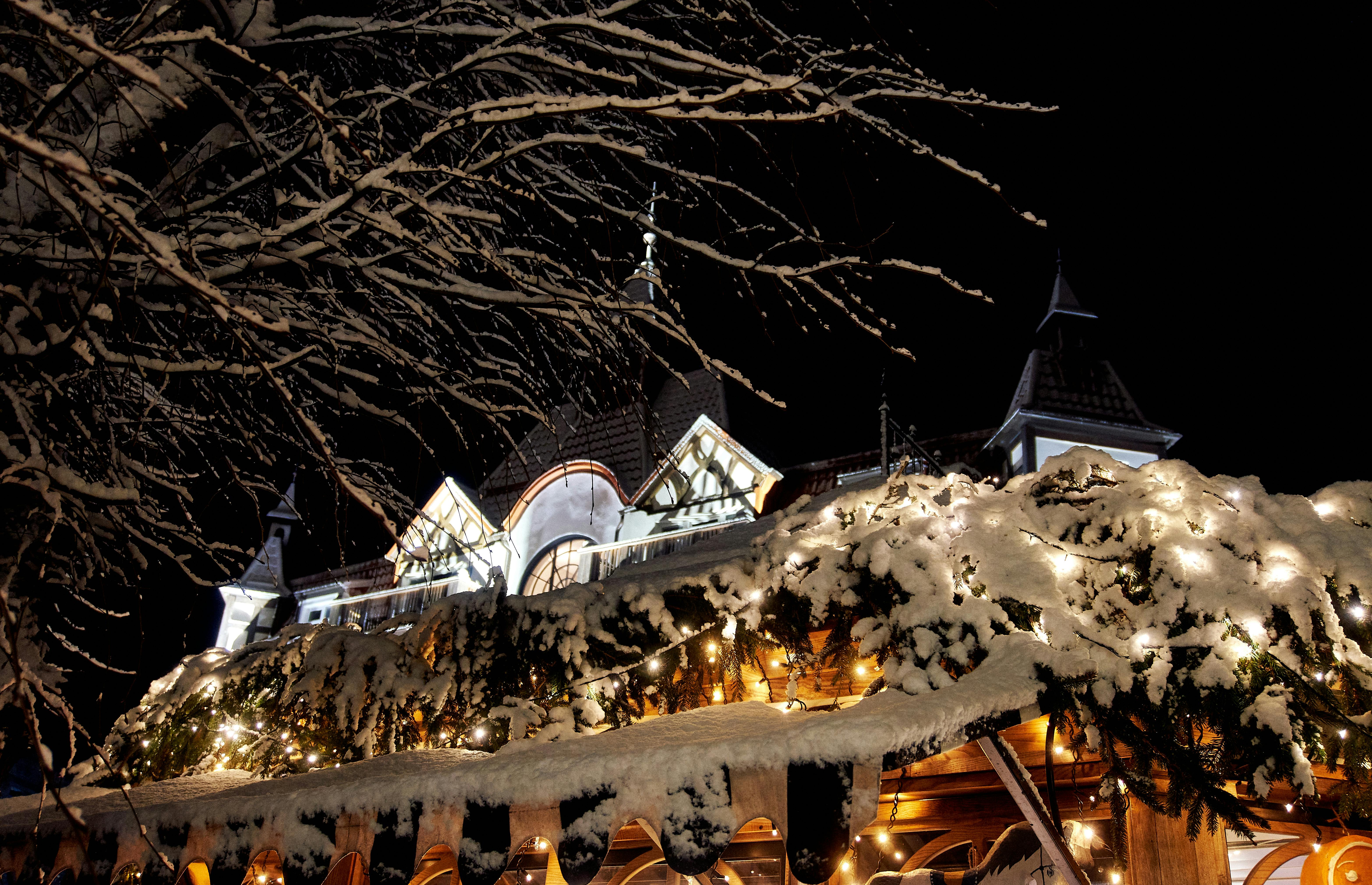 Church Illuminated at Night in Winter · Free Stock Photo