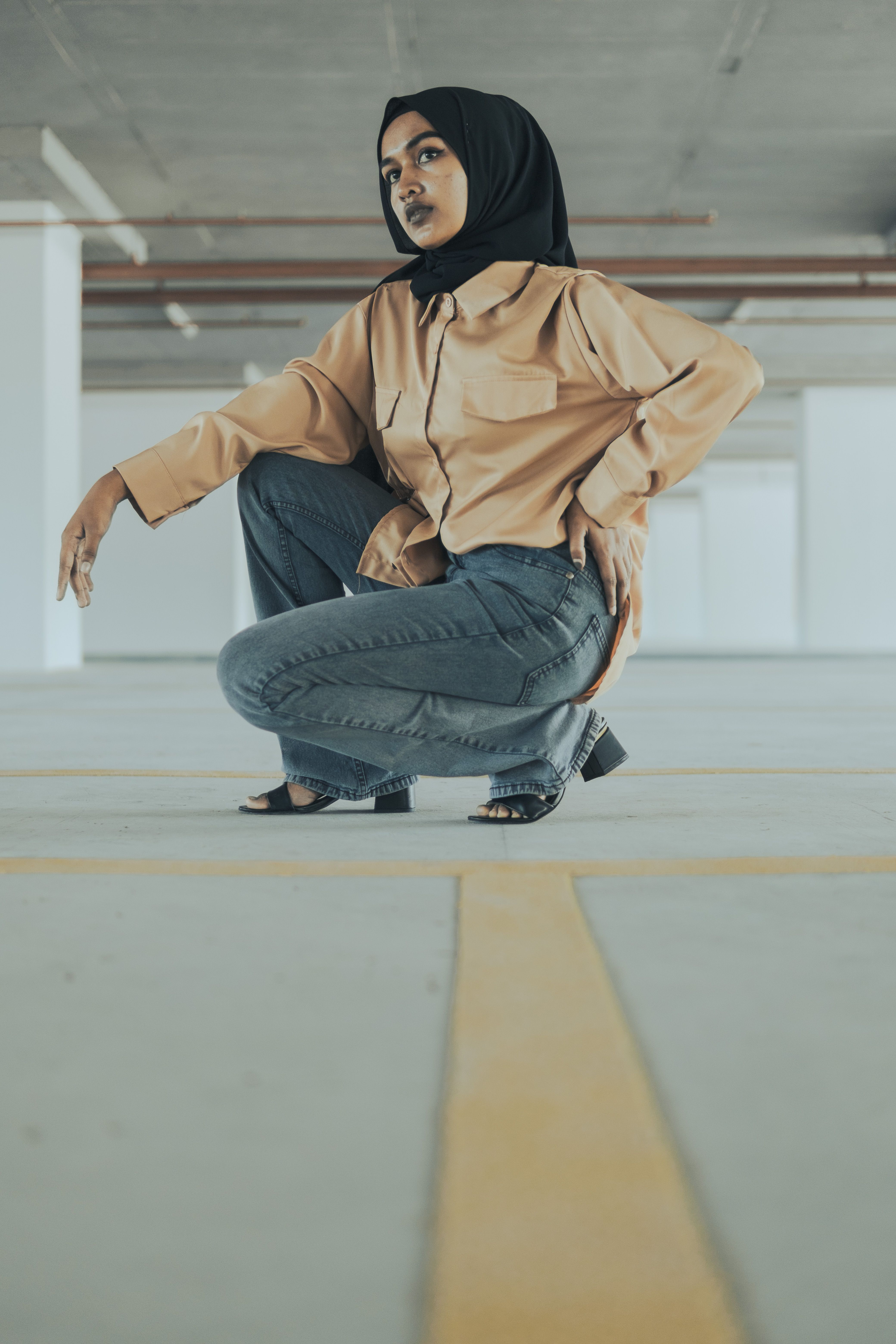 Sleazy Woman in Parking Lot · Free Stock Photo