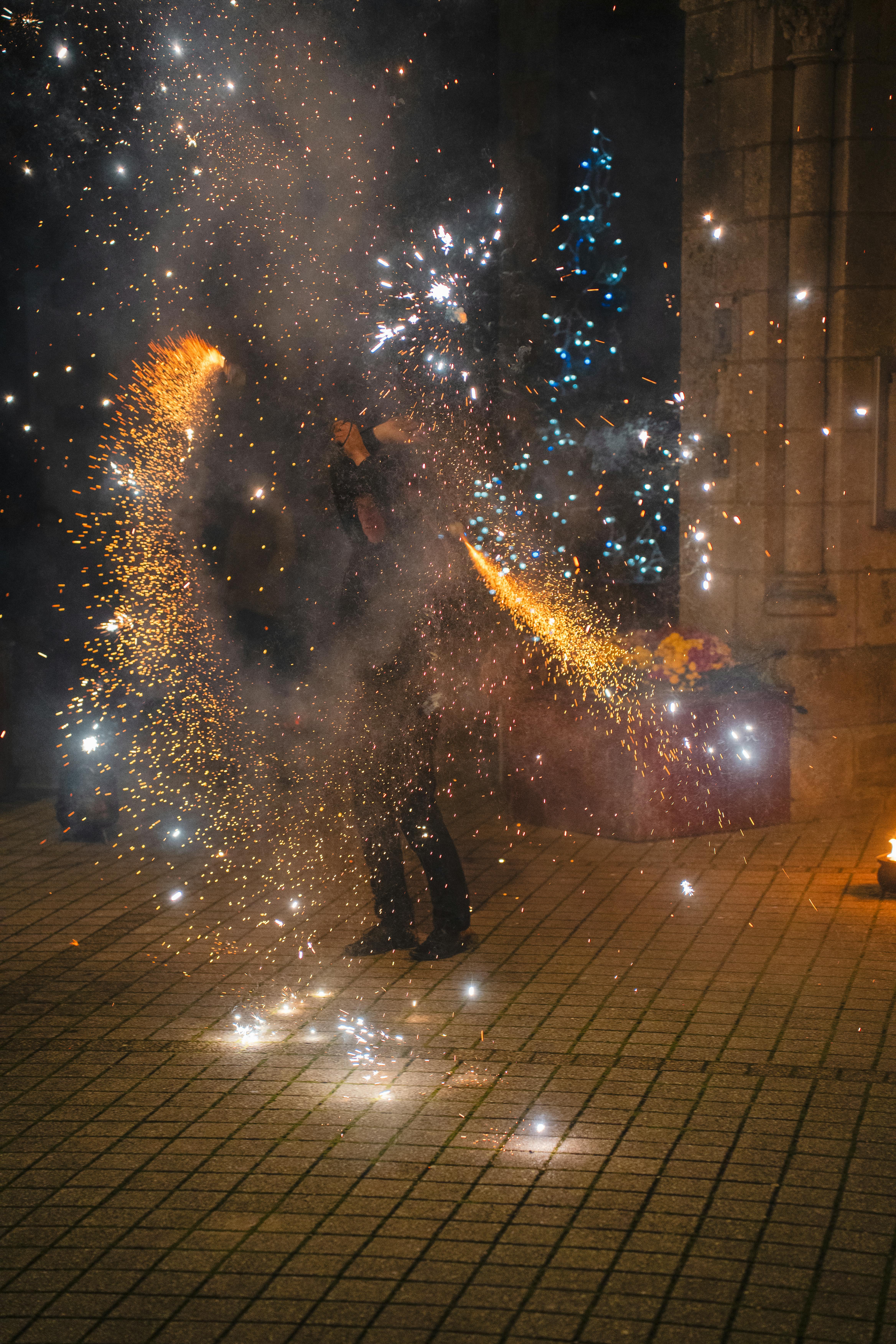 Artist on a Street Using a Flamethrower · Free Stock Photo
