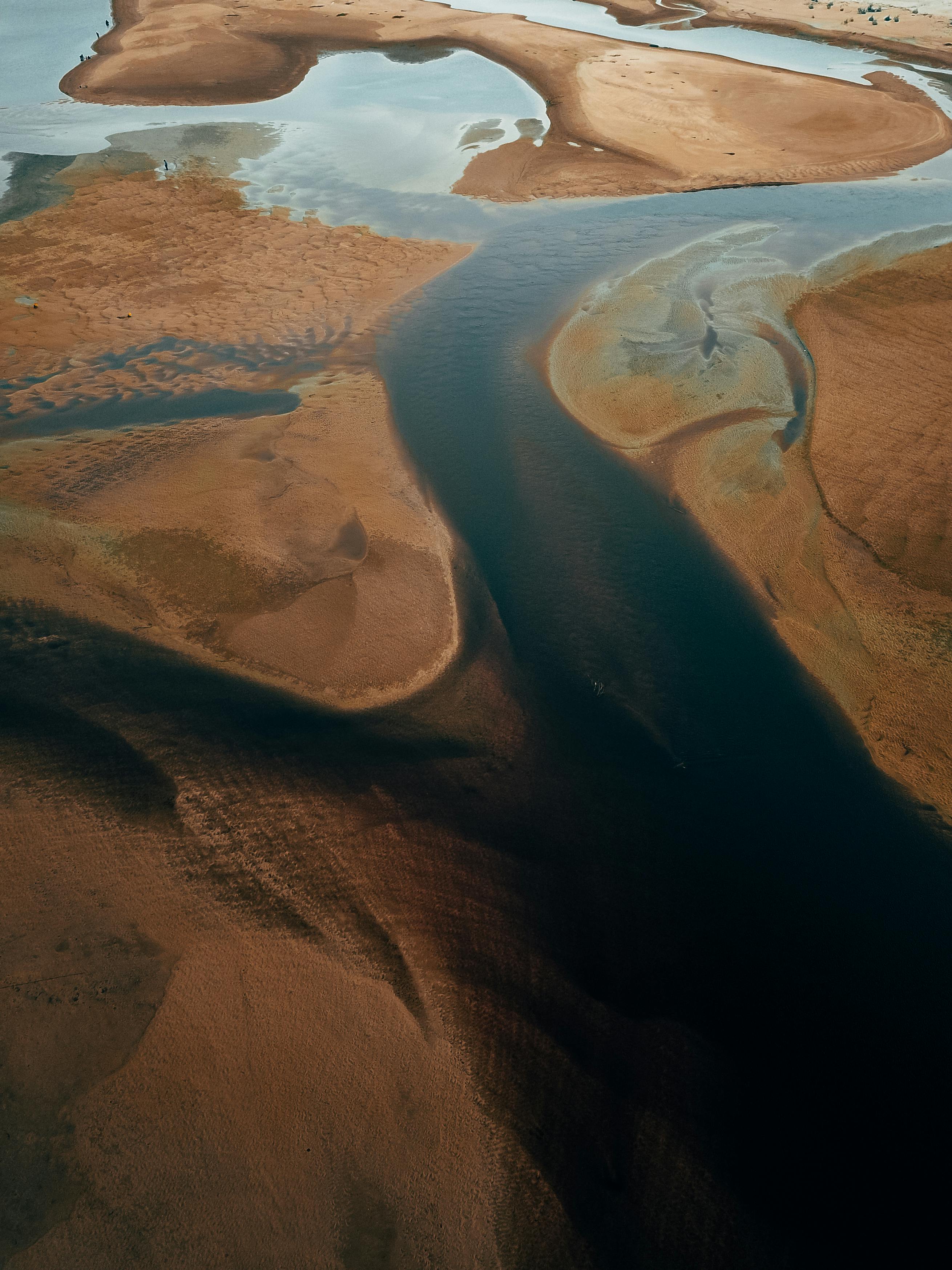 Aerial View of Water on the Beach · Free Stock Photo