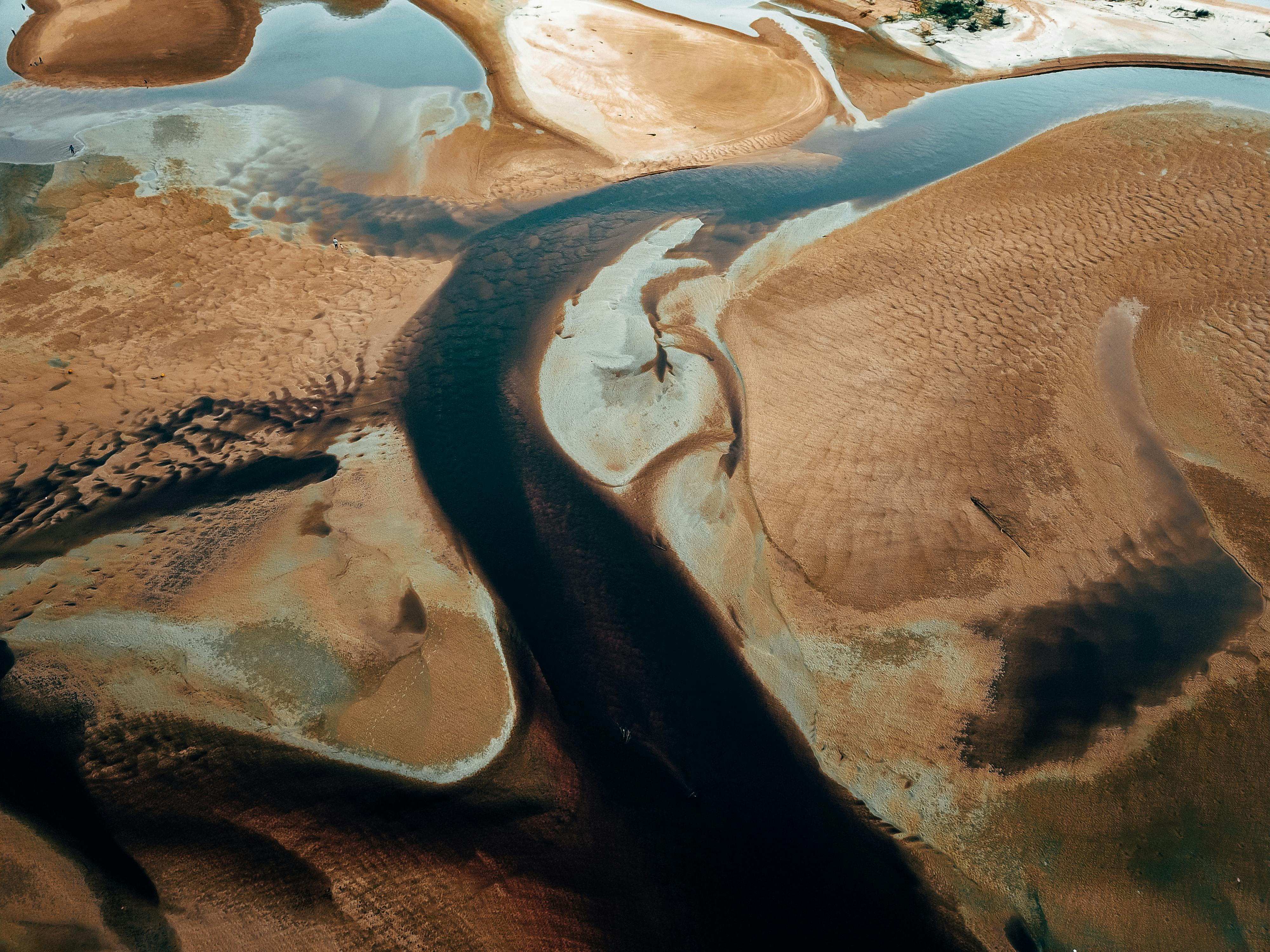 Aerial View of Water on the Beach · Free Stock Photo