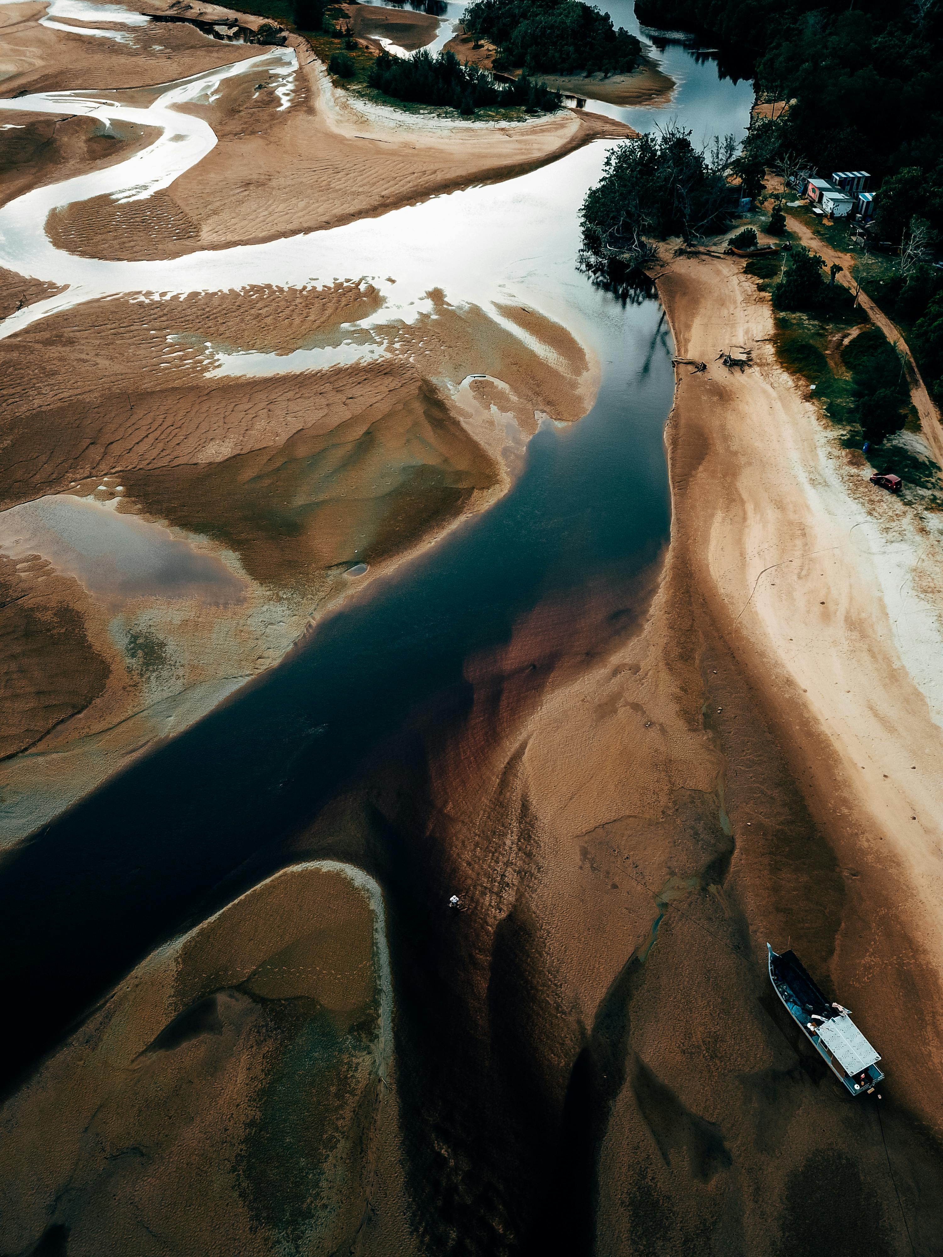 Aerial View of Water on the Beach · Free Stock Photo