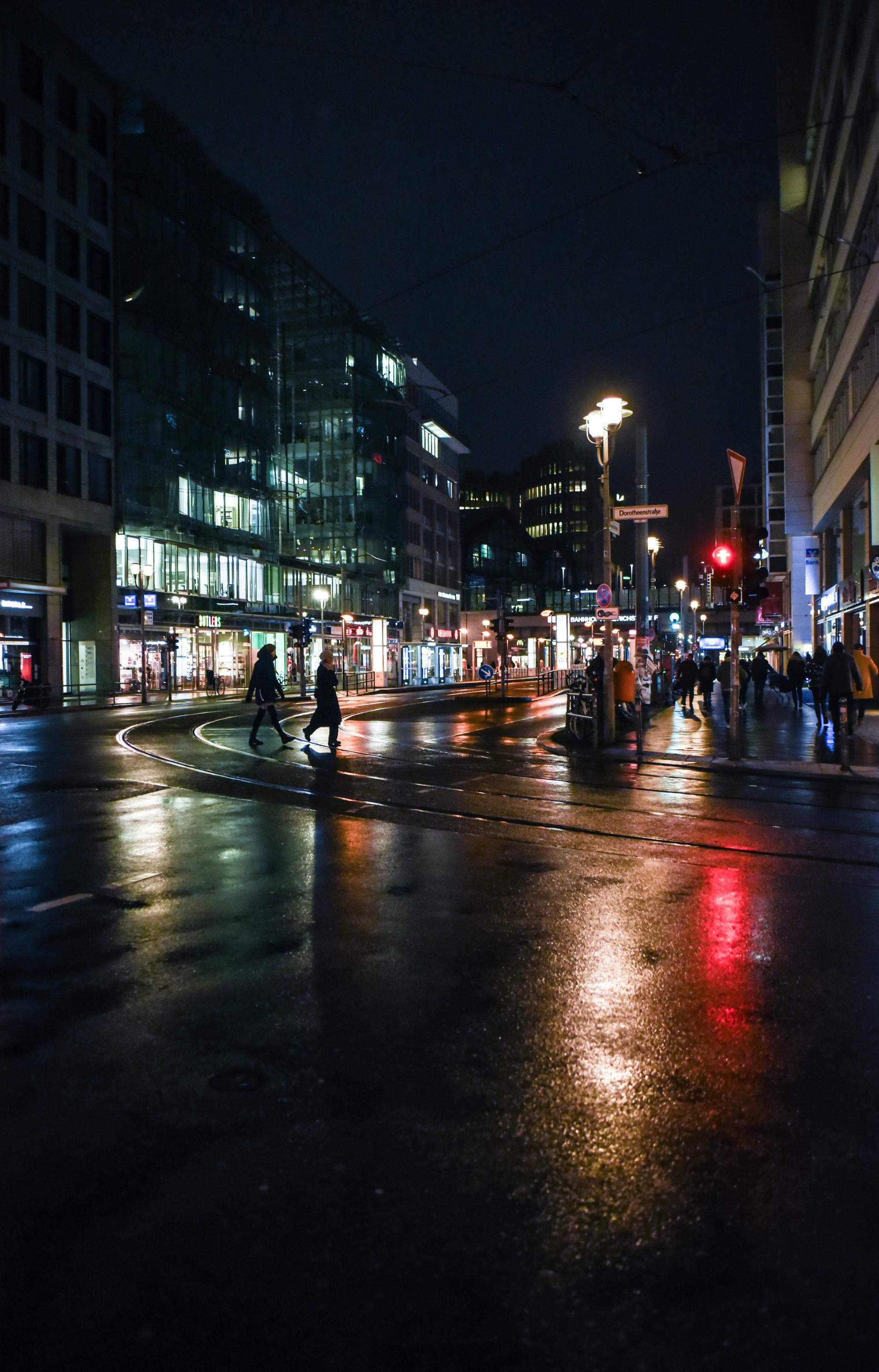 Woman Walking on Road at Night · Free Stock Photo