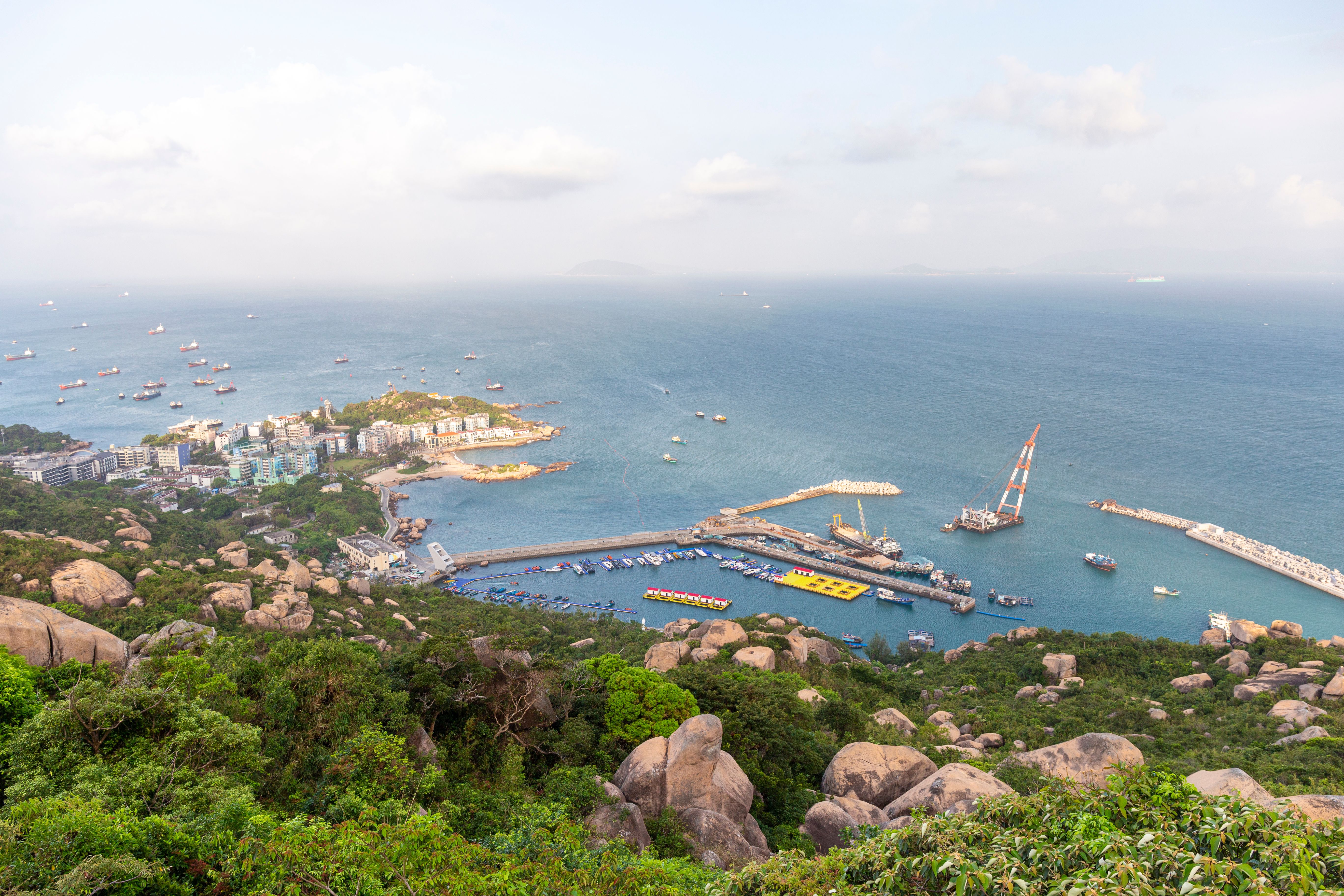 A Seascape with a Harbour · Free Stock Photo
