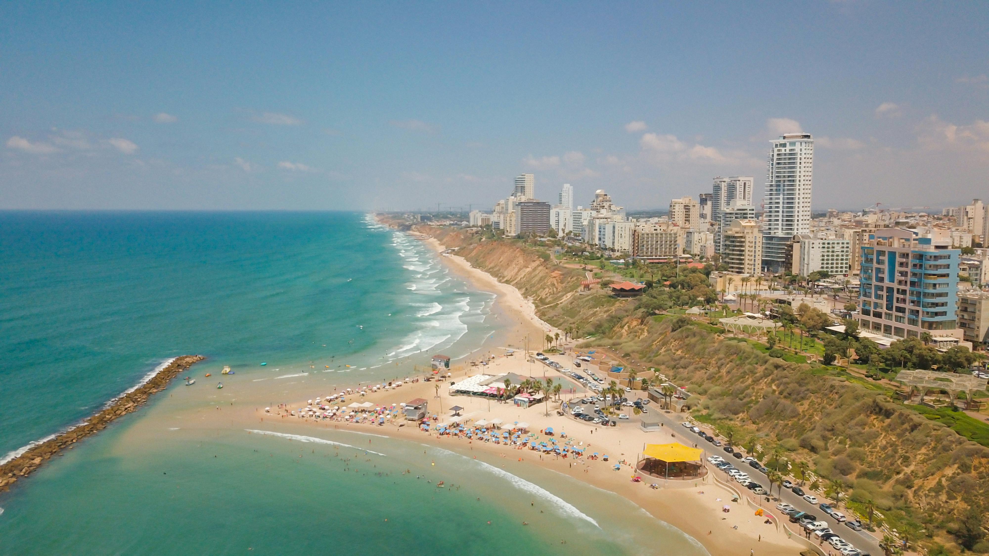 Aerial View of Tel Aviv Coastline, Israel · Free Stock Photo
