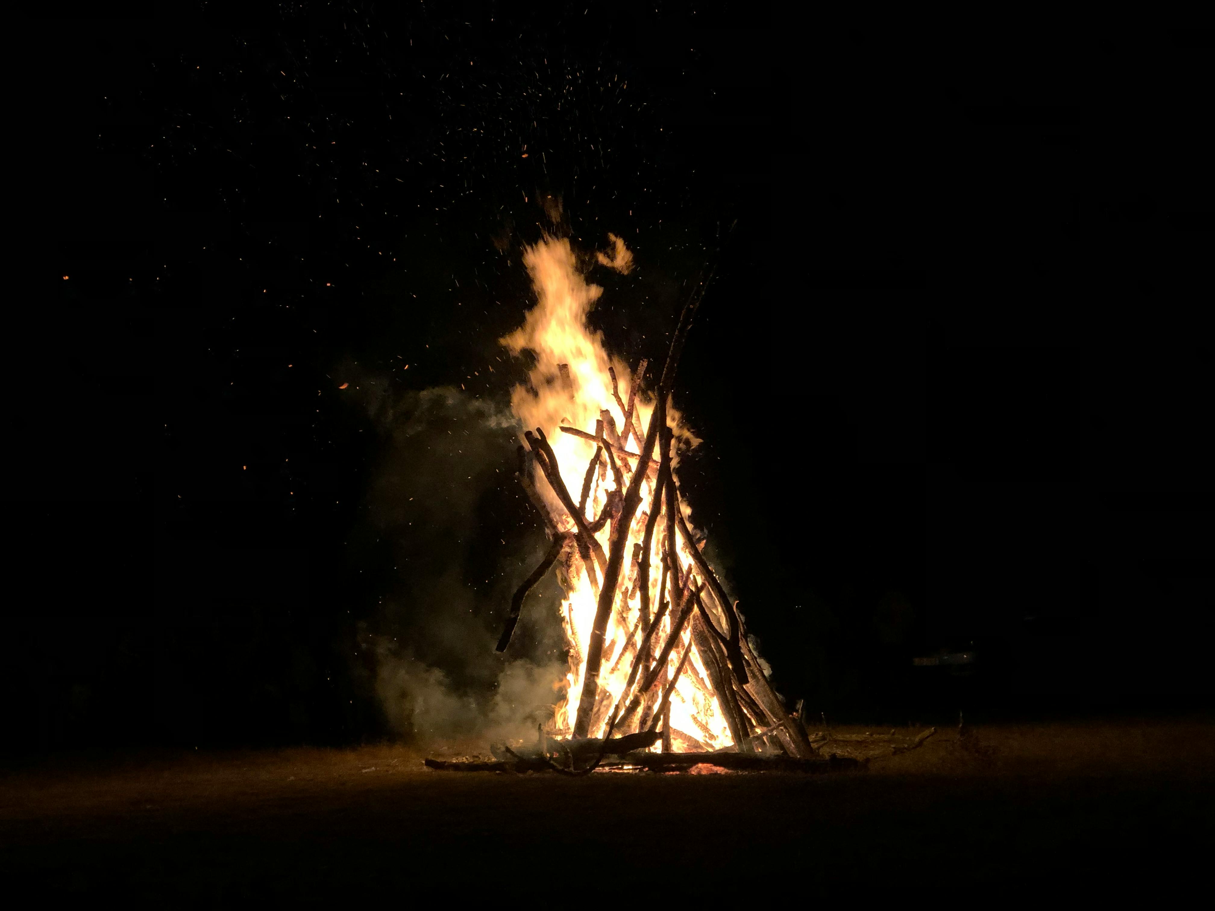 People Gathered Beside Bonfire · Free Stock Photo