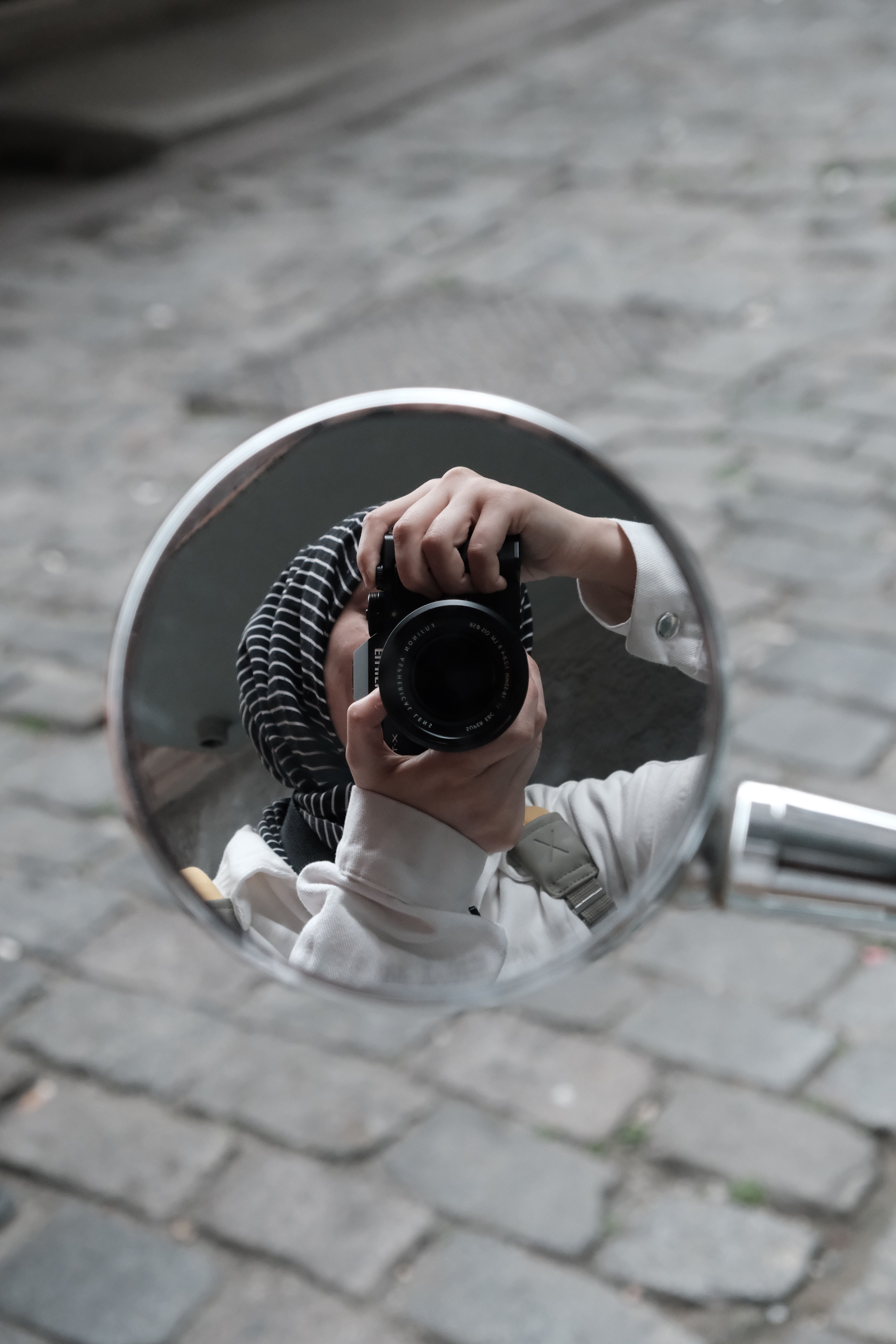 Reflection of Woman in Hijab Taking Pictures with Camera in Mirror ...