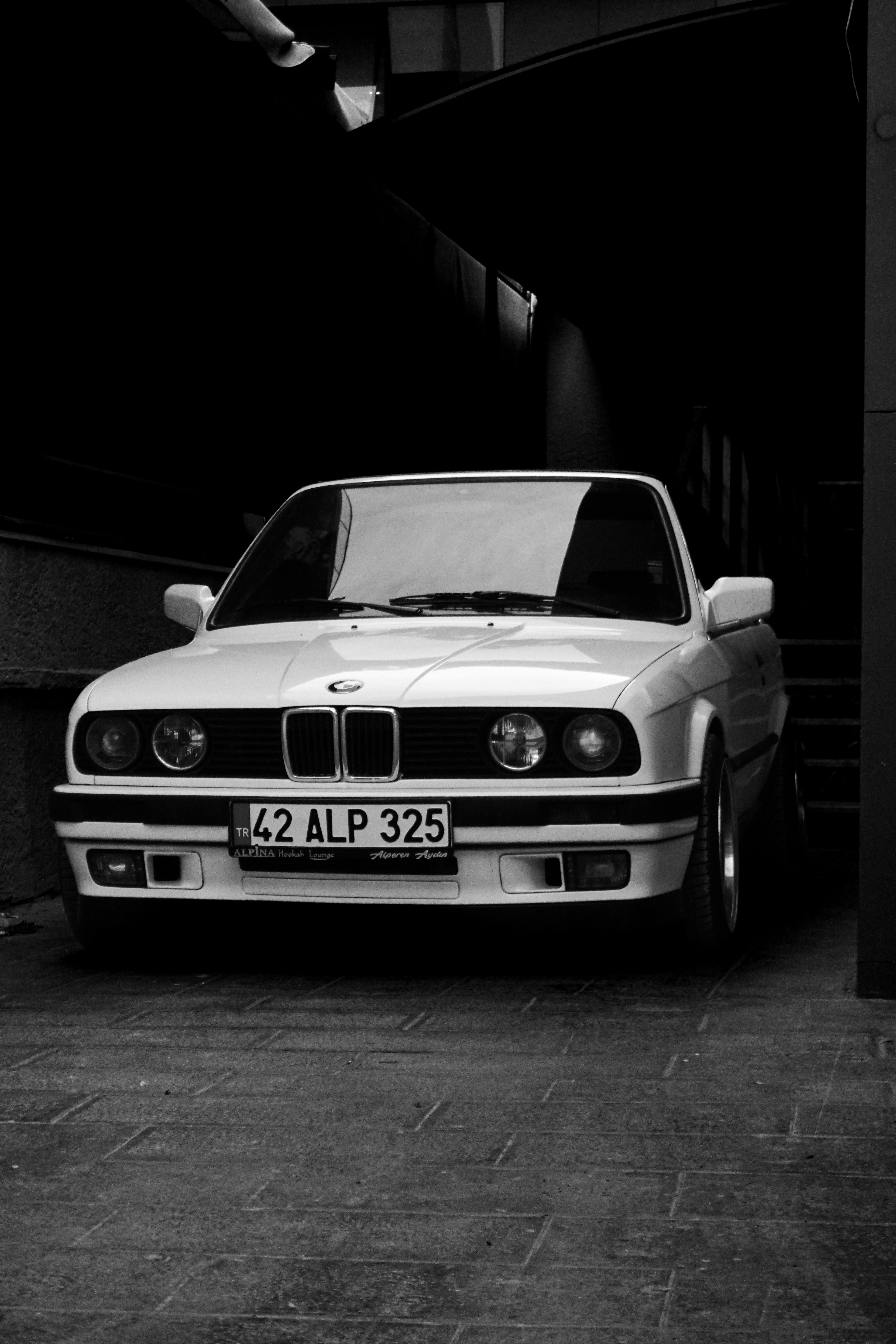 Black and White Photo of a BMW E30 · Free Stock Photo