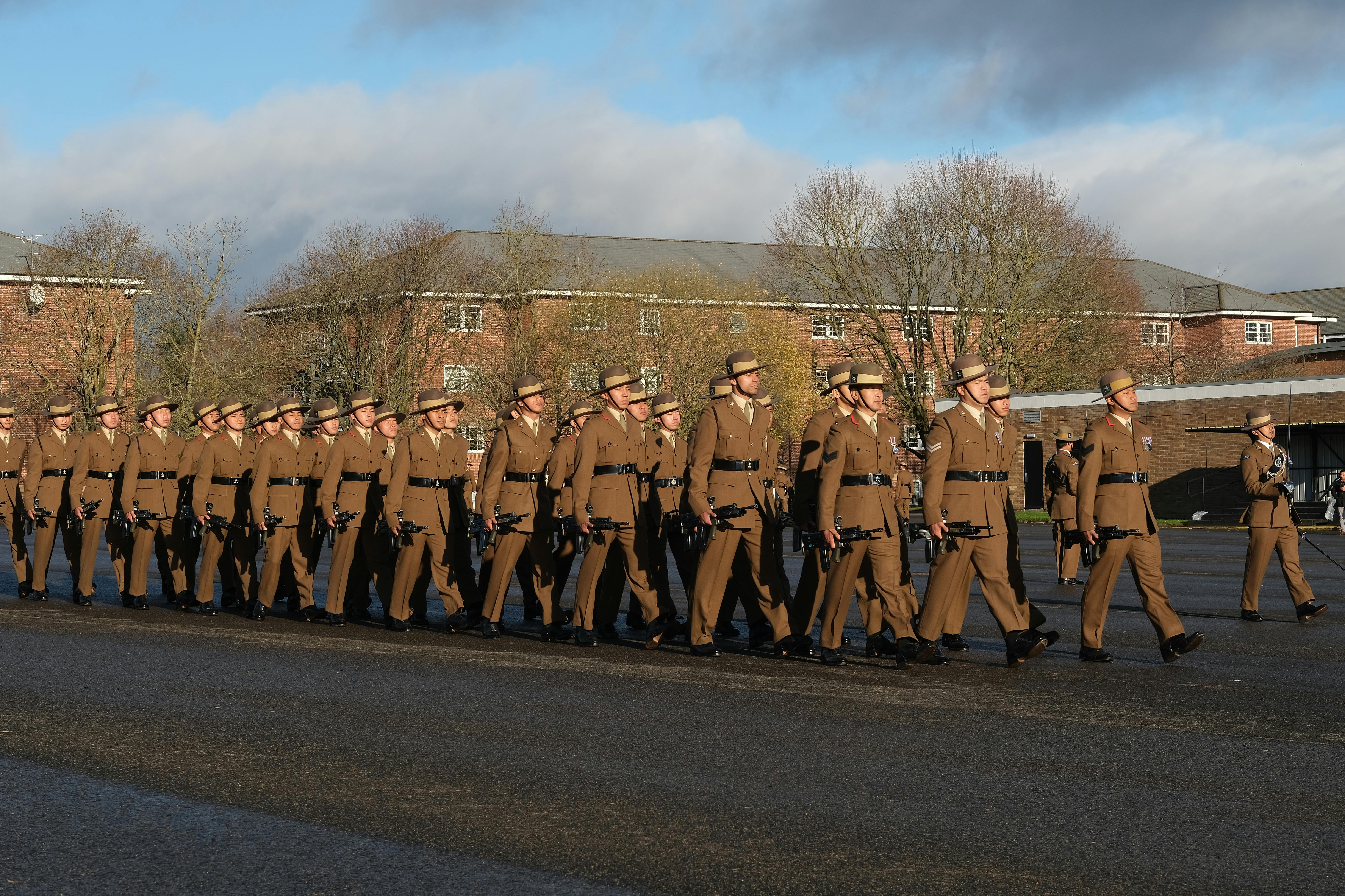 Soldiers Marching wearing Army Uniforms · Free Stock Photo