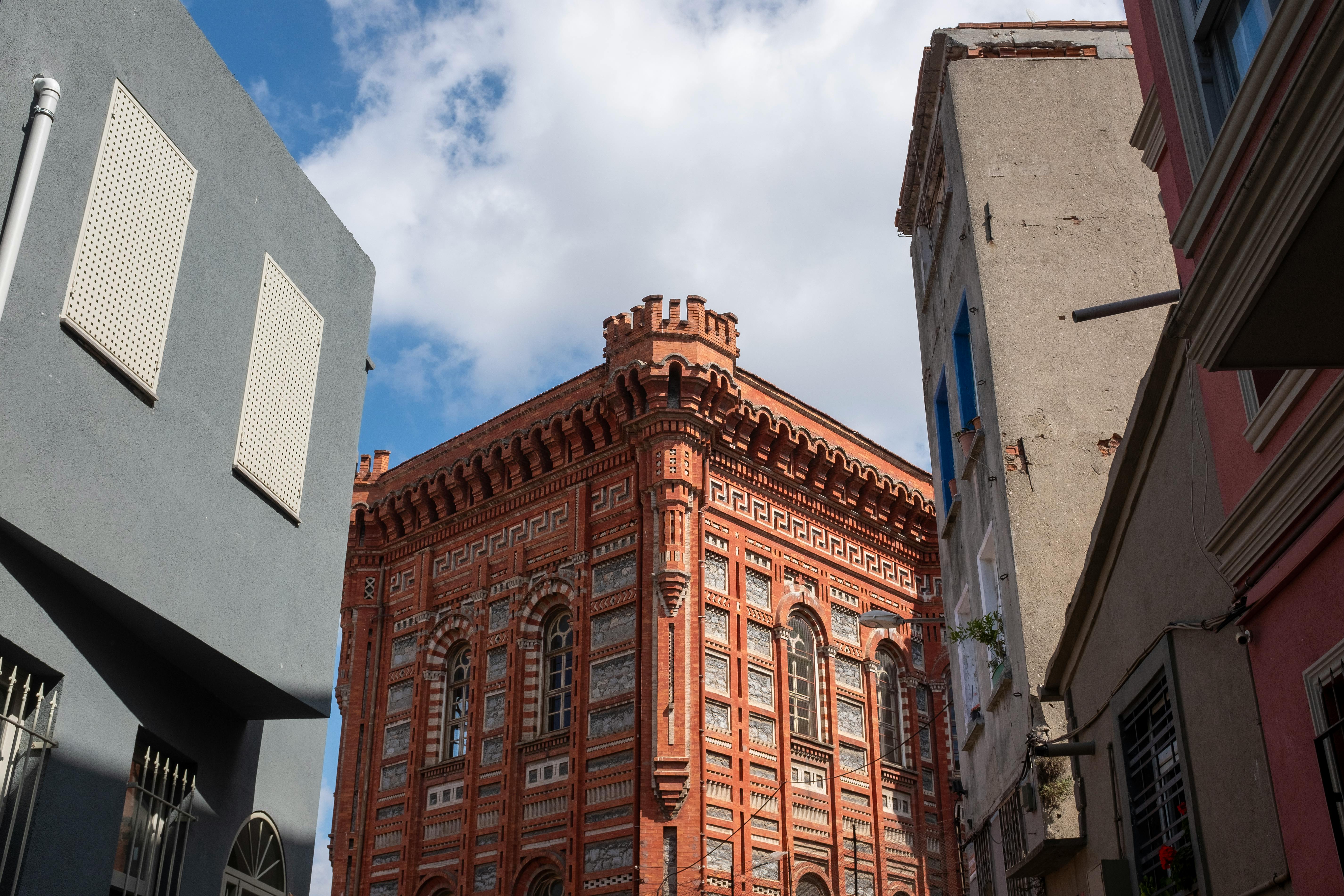 View of the Historic Greek College and Buildings in Balat, Fatih ...