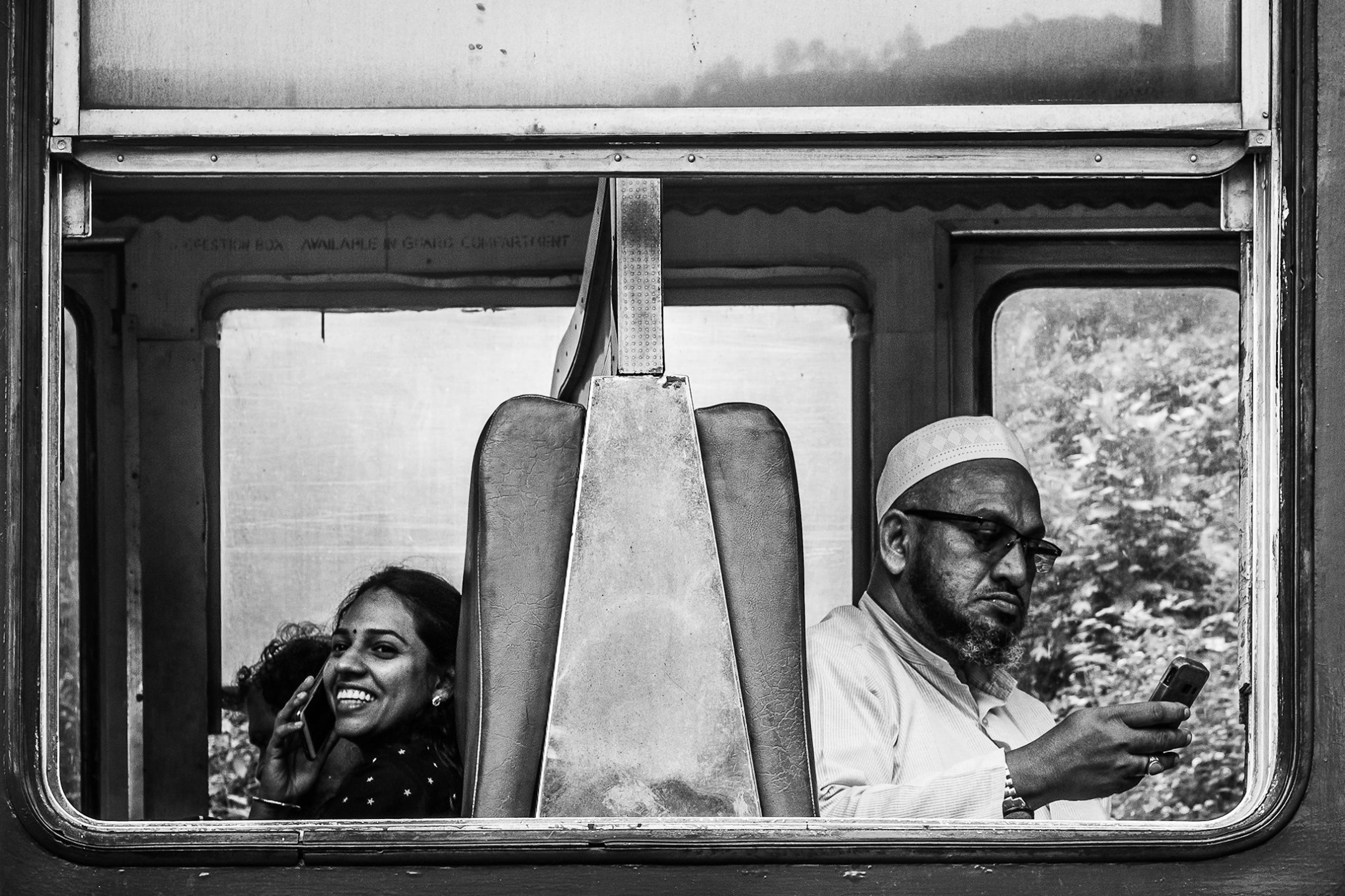 Indian People in Train in Black and White · Free Stock Photo