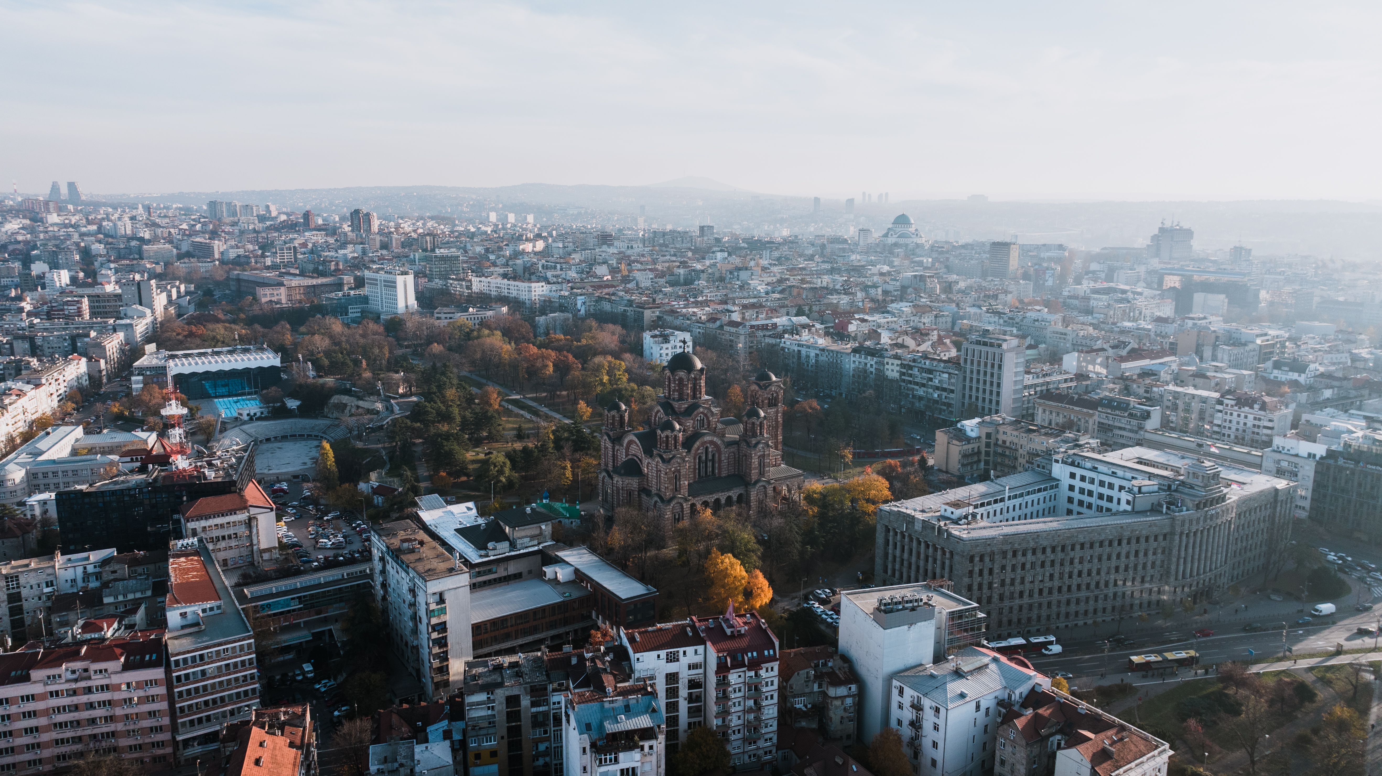 Cityscape of Belgrade with St Marks Church · Free Stock Photo