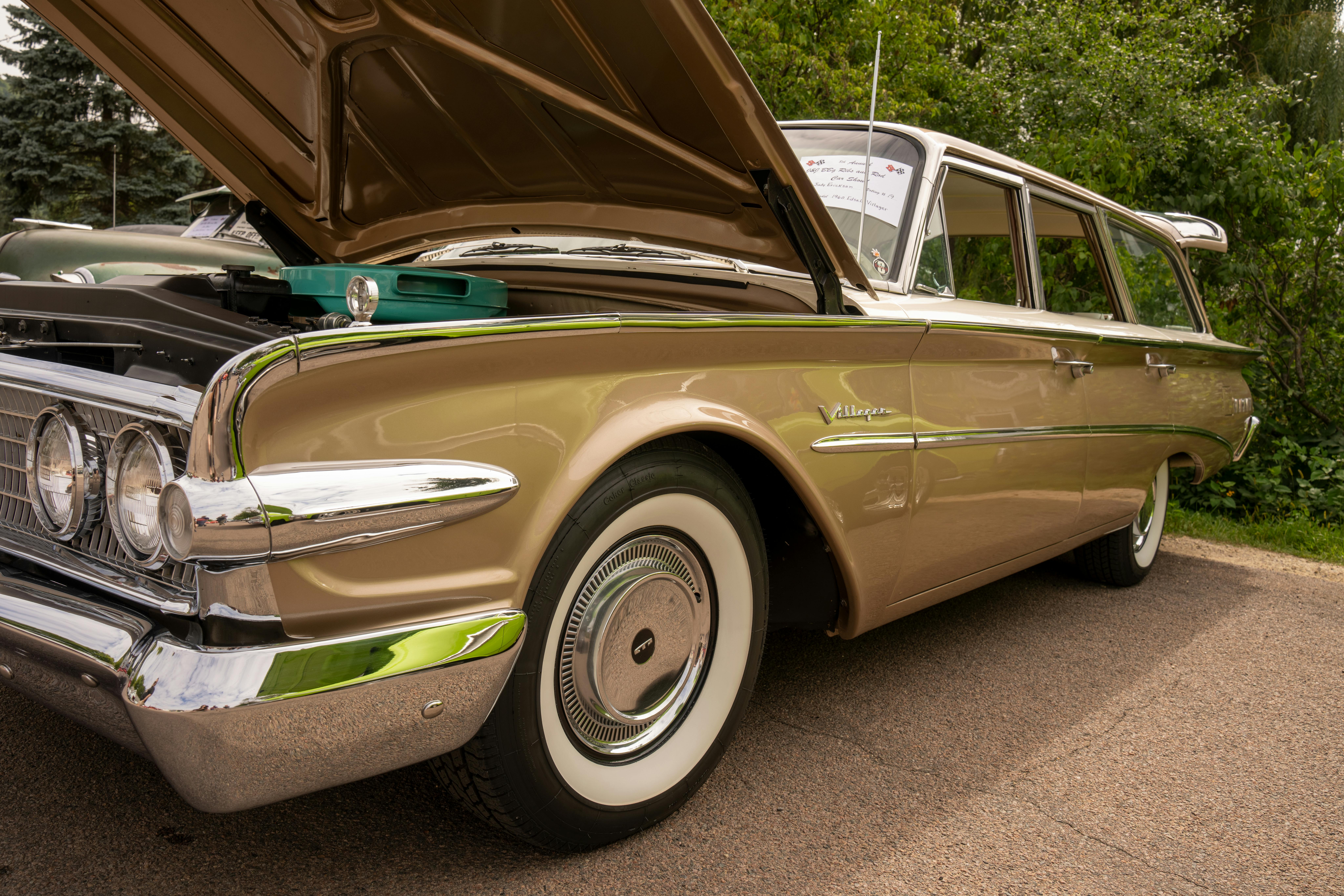 Edsel Villager Car with Open Hood · Free Stock Photo