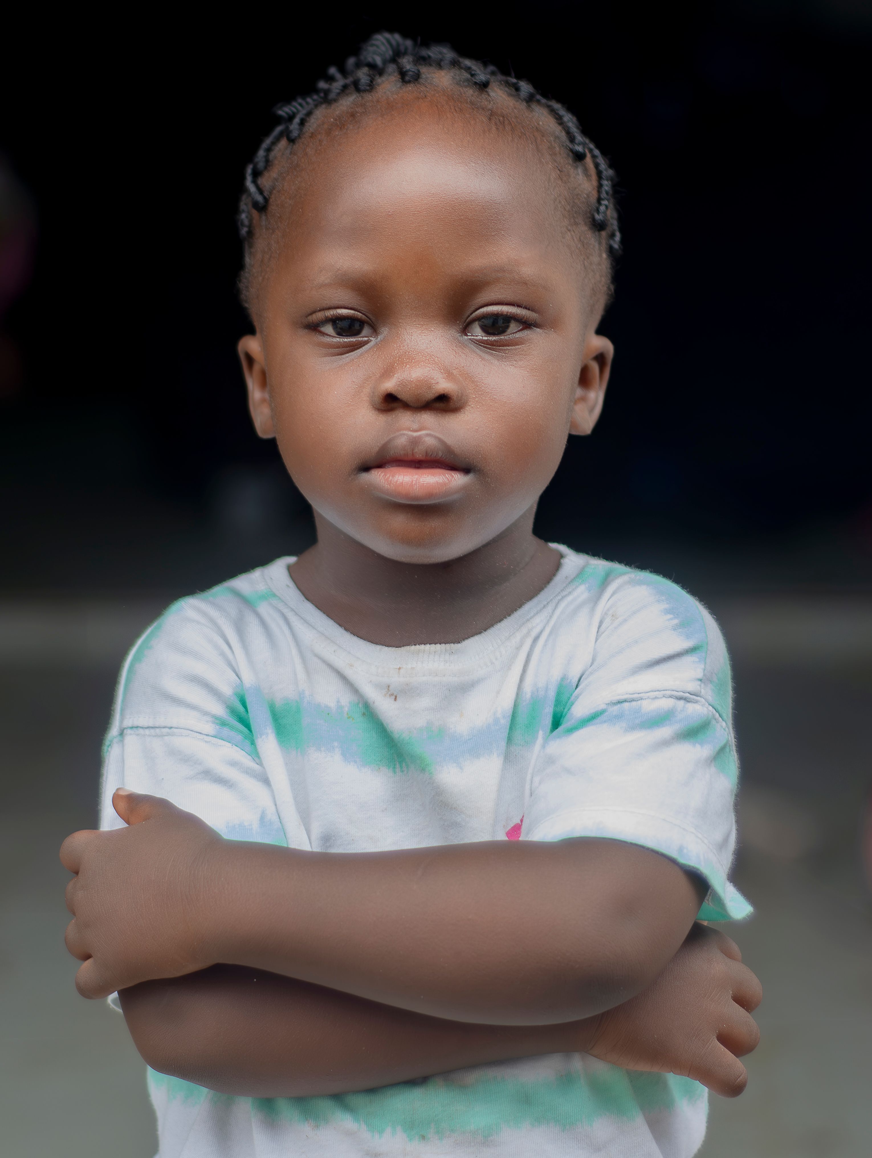 Portrait of a Little Boy Standing with Crossed Arms · Free Stock Photo