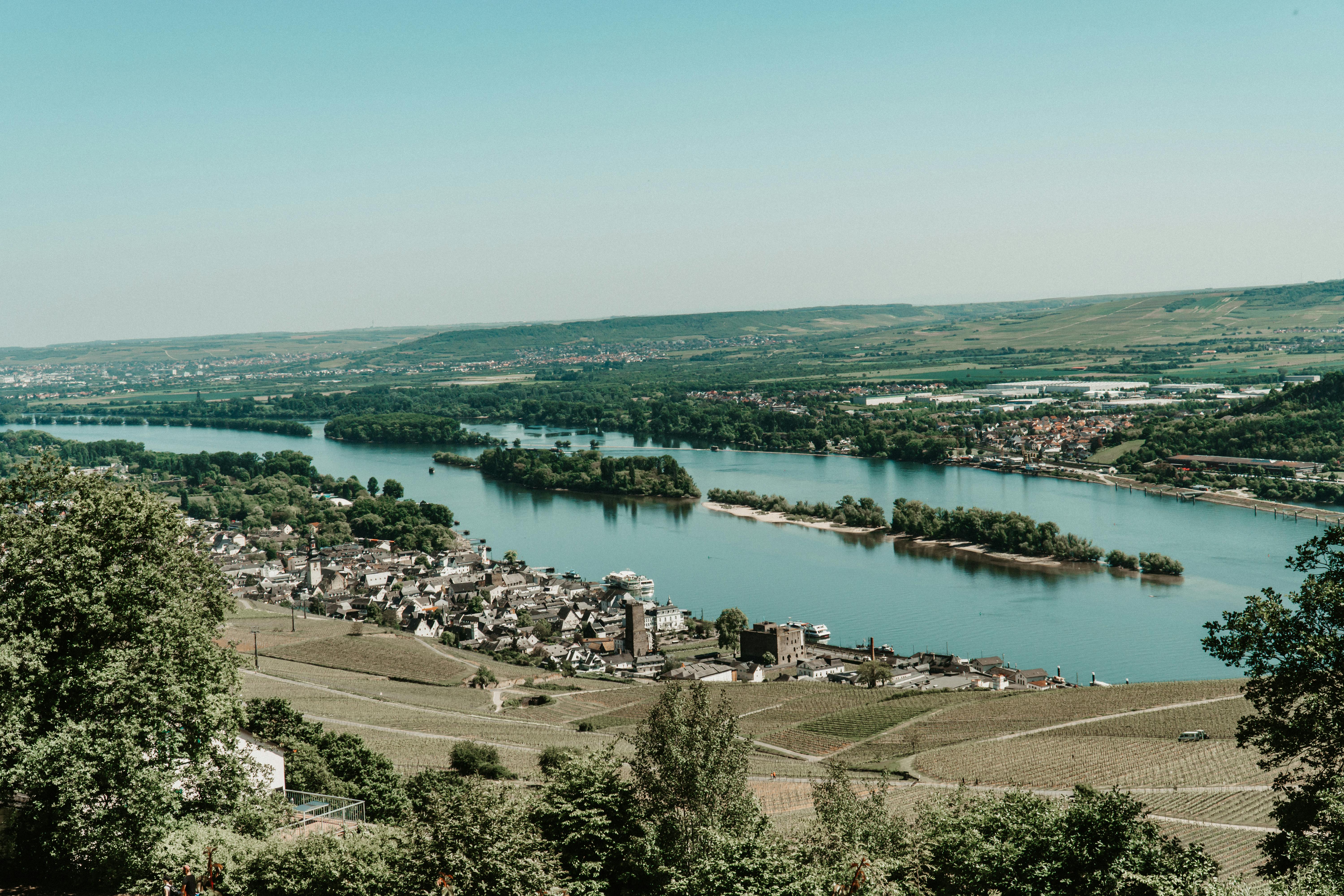 Aerial View of Rudesheim am Rhein in Germany in Summer · Free Stock Photo
