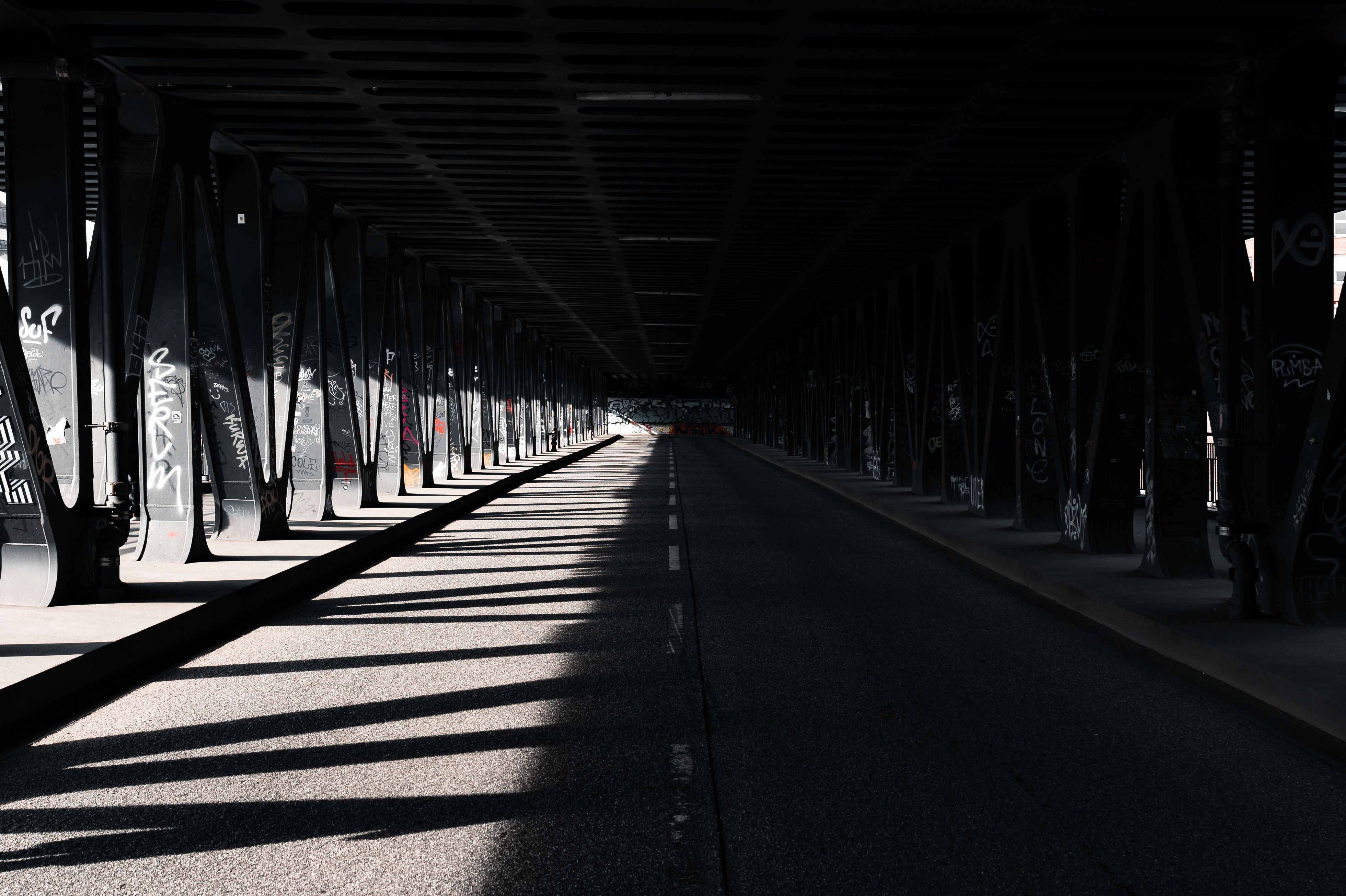 Shadow on Road in Empty Tunnel · Free Stock Photo
