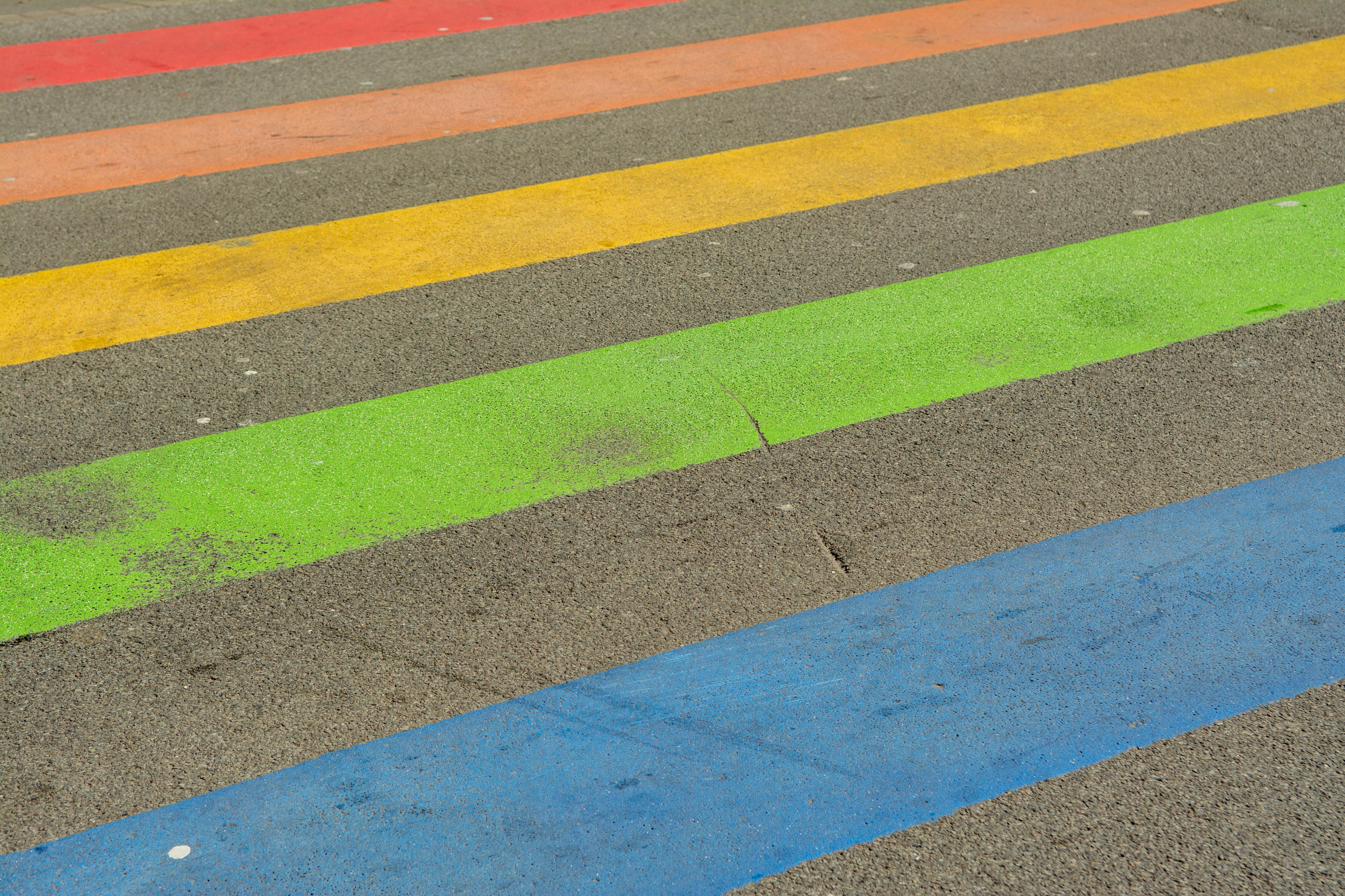 Rainbow Colored Zebra Crossing · Free Stock Photo
