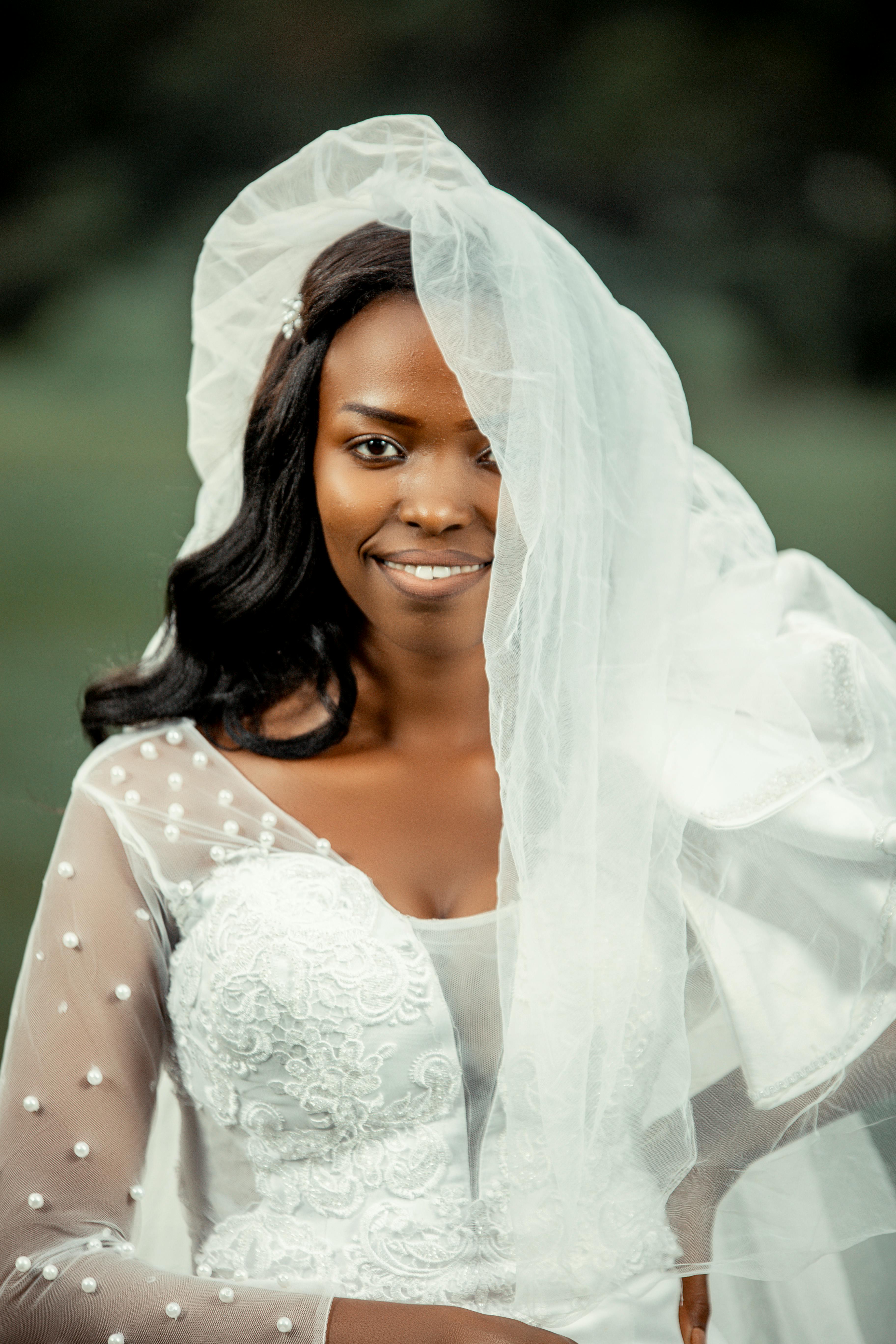 Portrait of Bride Wearing Veil · Free Stock Photo