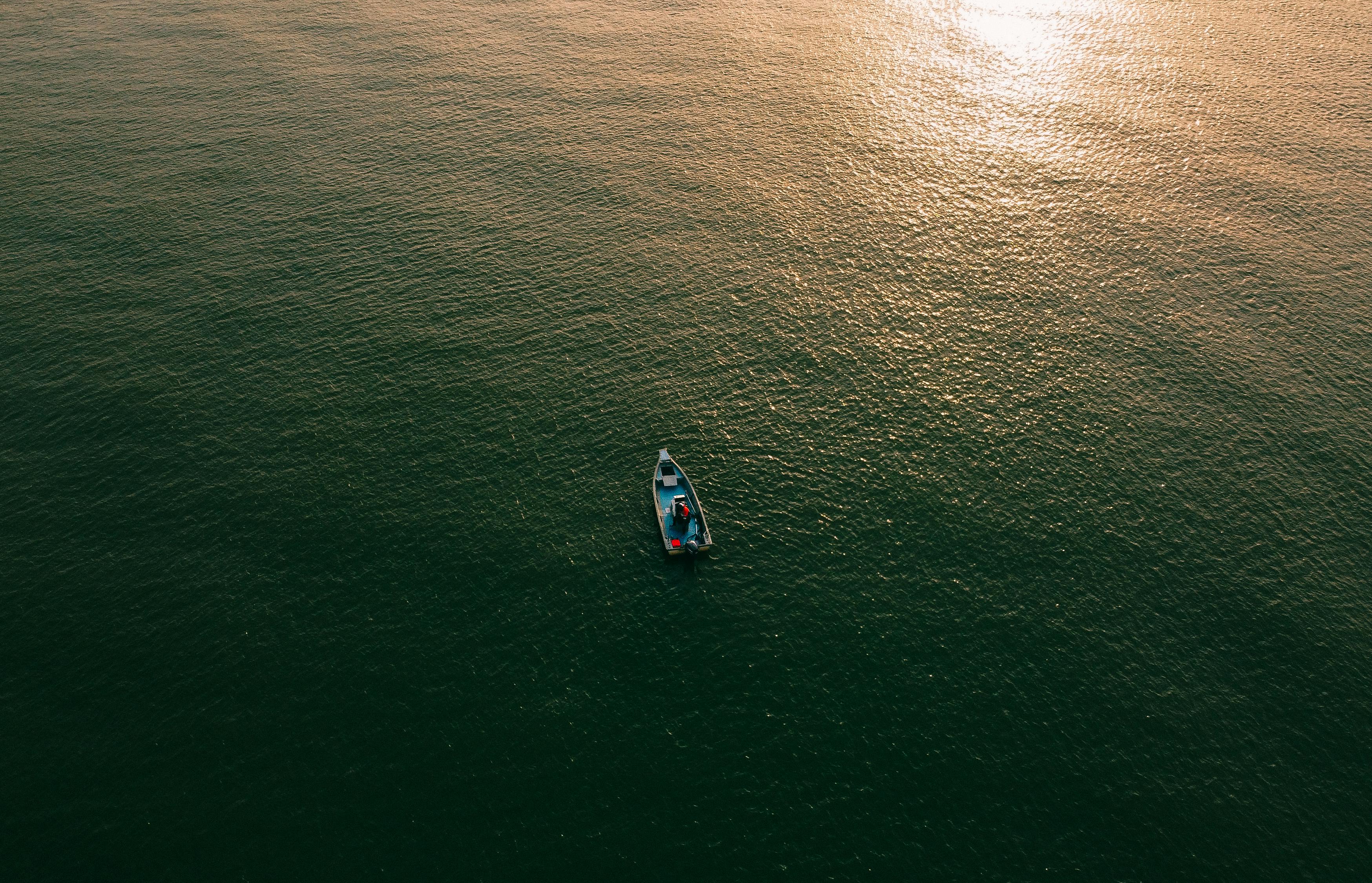 Aerial View of a Boat on the Sea · Free Stock Photo