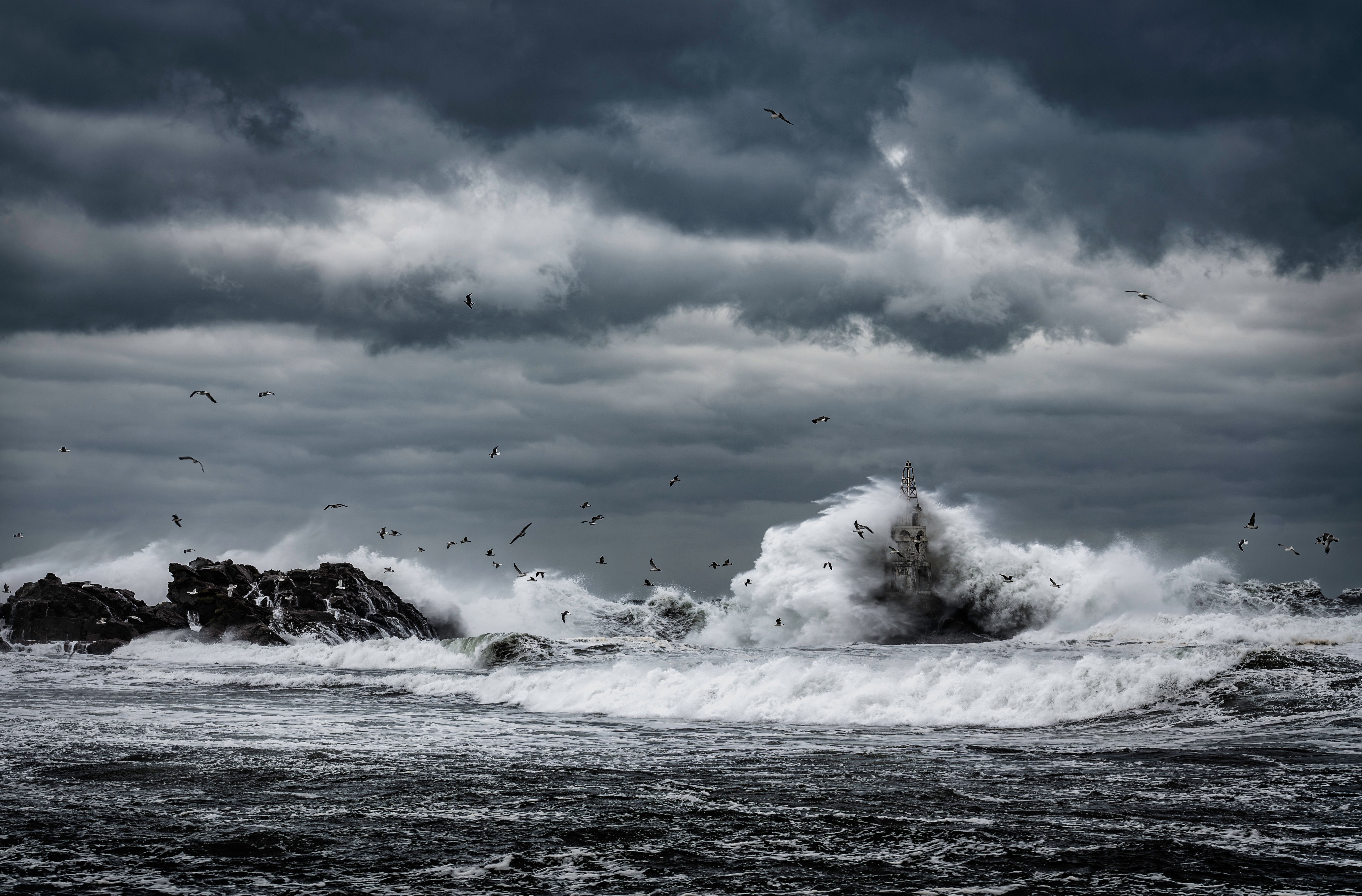 Wave Crashing Against Ahtopol Lighthouse in Bulgaria · Free Stock Photo