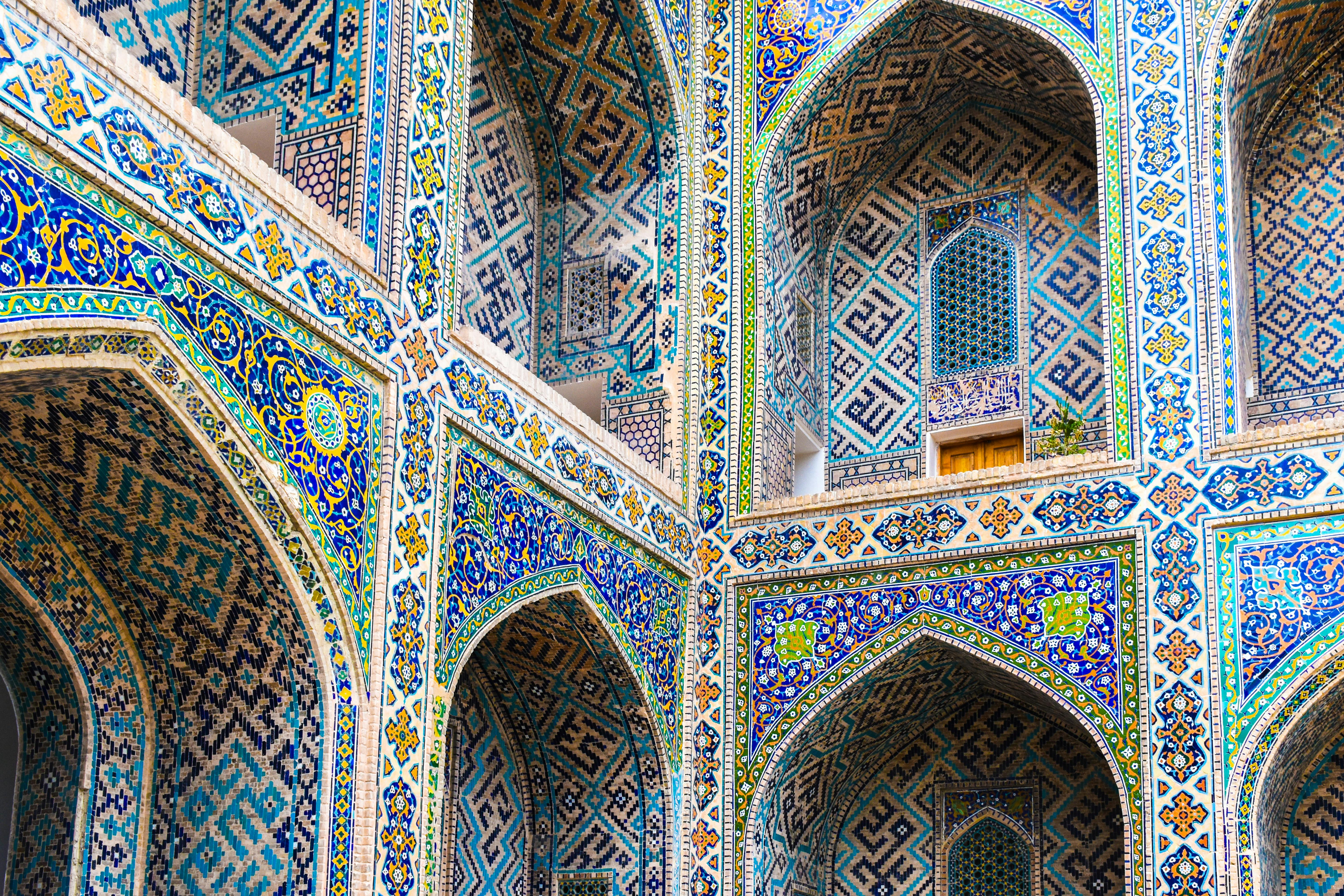 Ornamented Corner of Building at Registan Square in Samarkand · Free ...