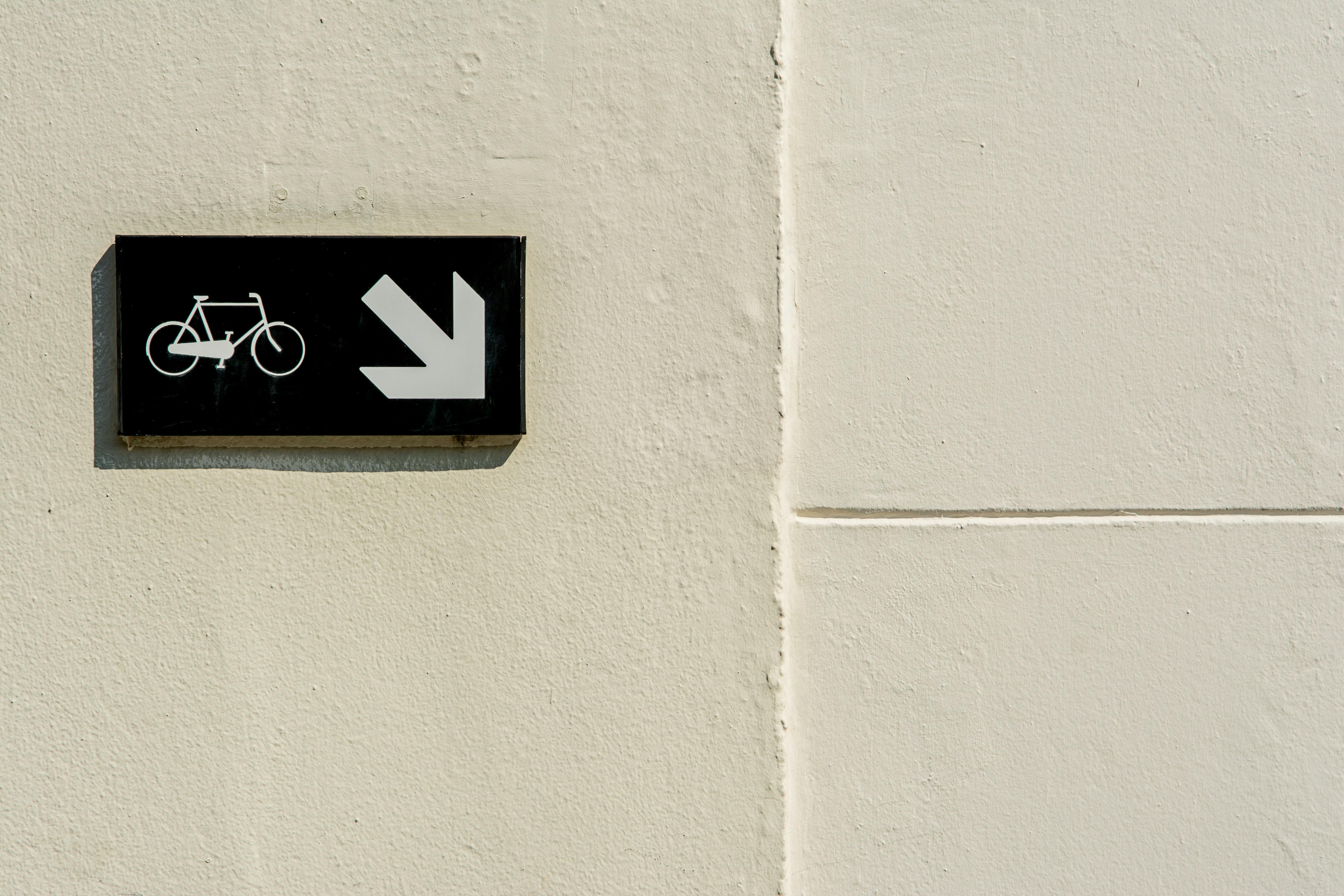 Black and White Bicycle Road Sign · Free Stock Photo