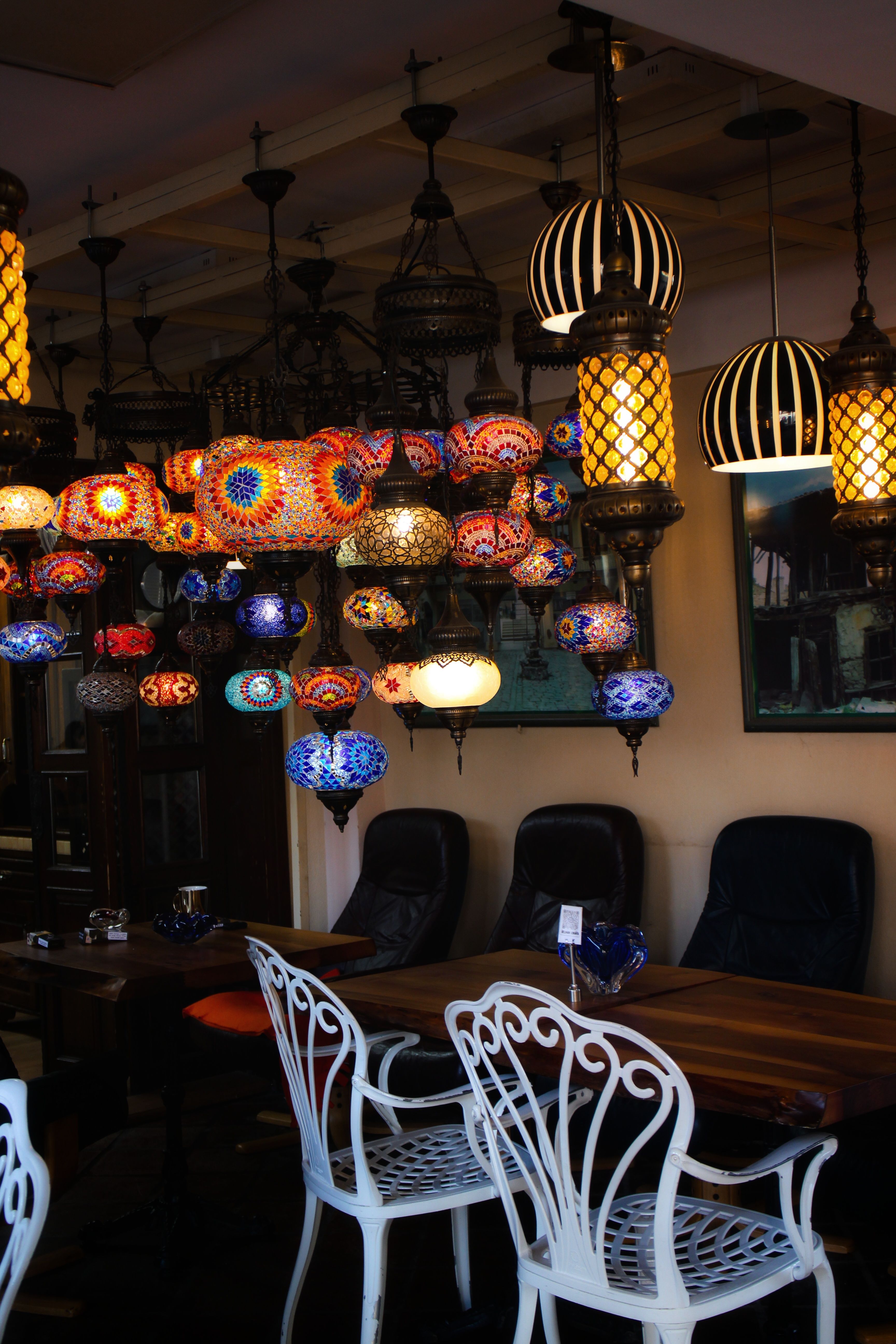 Colorful Lamps in Restaurant · Free Stock Photo