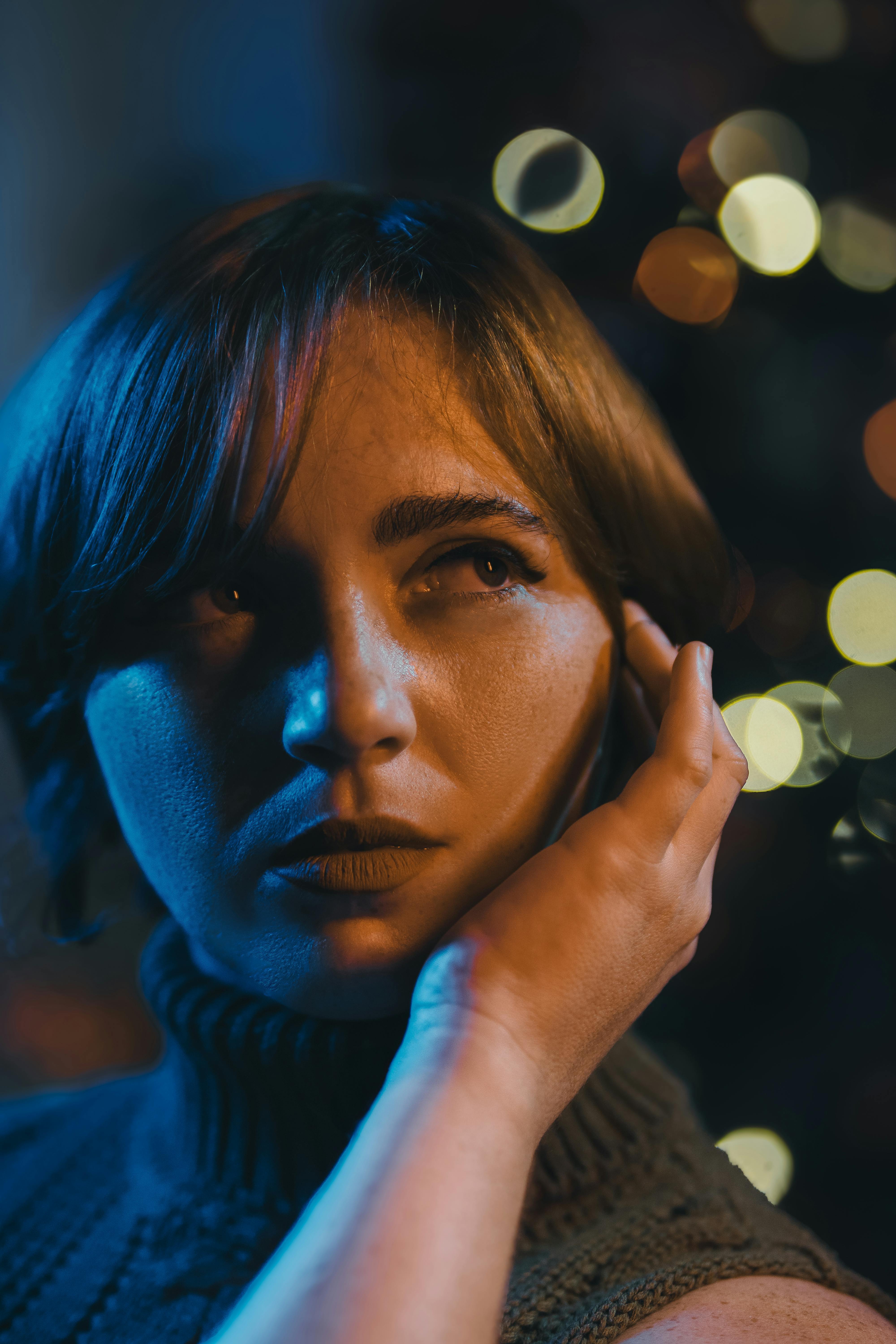 Artistic Close-Up Portrait with Shadow Play · Free Stock Photo