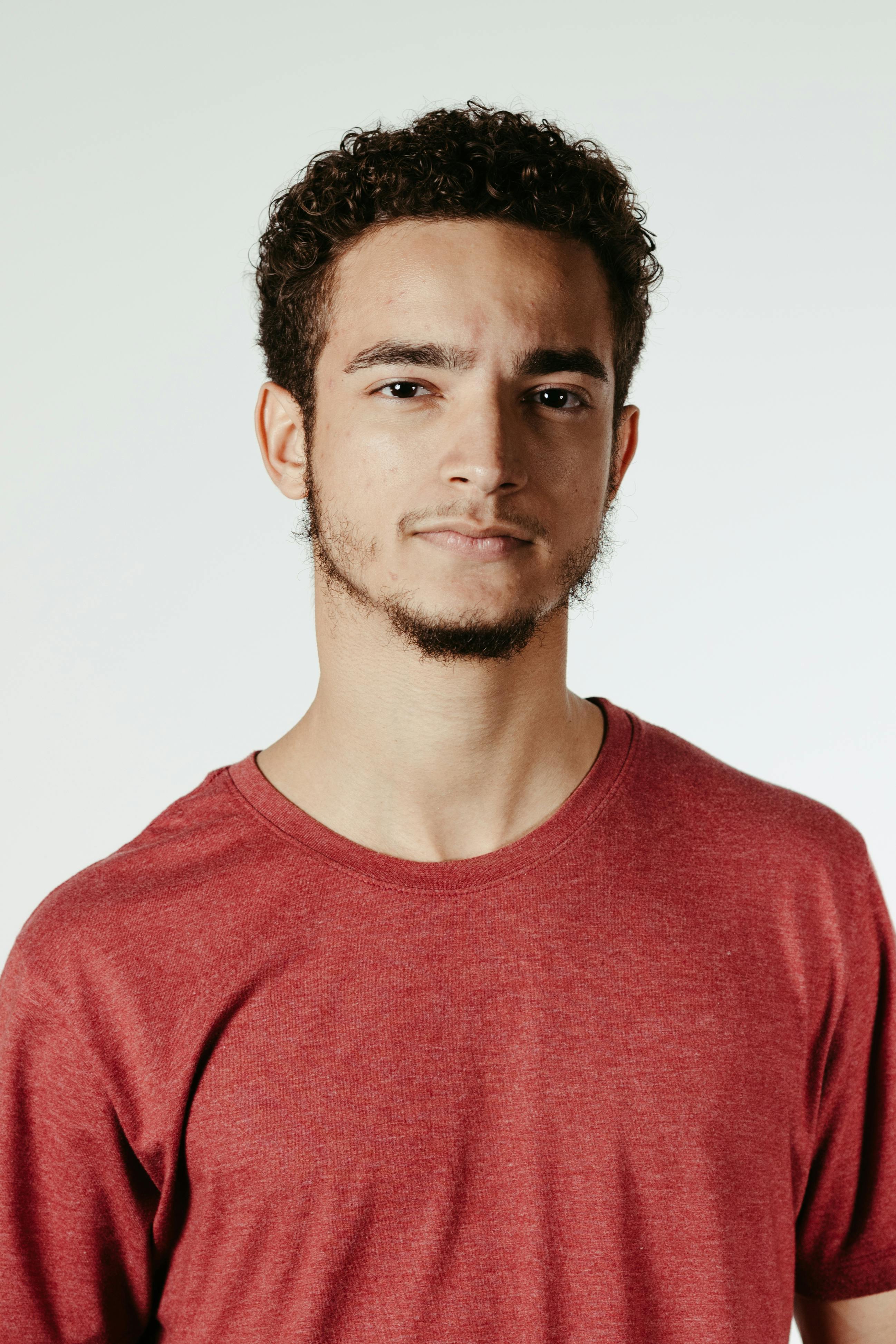 Portrait of Man Wearing Red T-shirt · Free Stock Photo