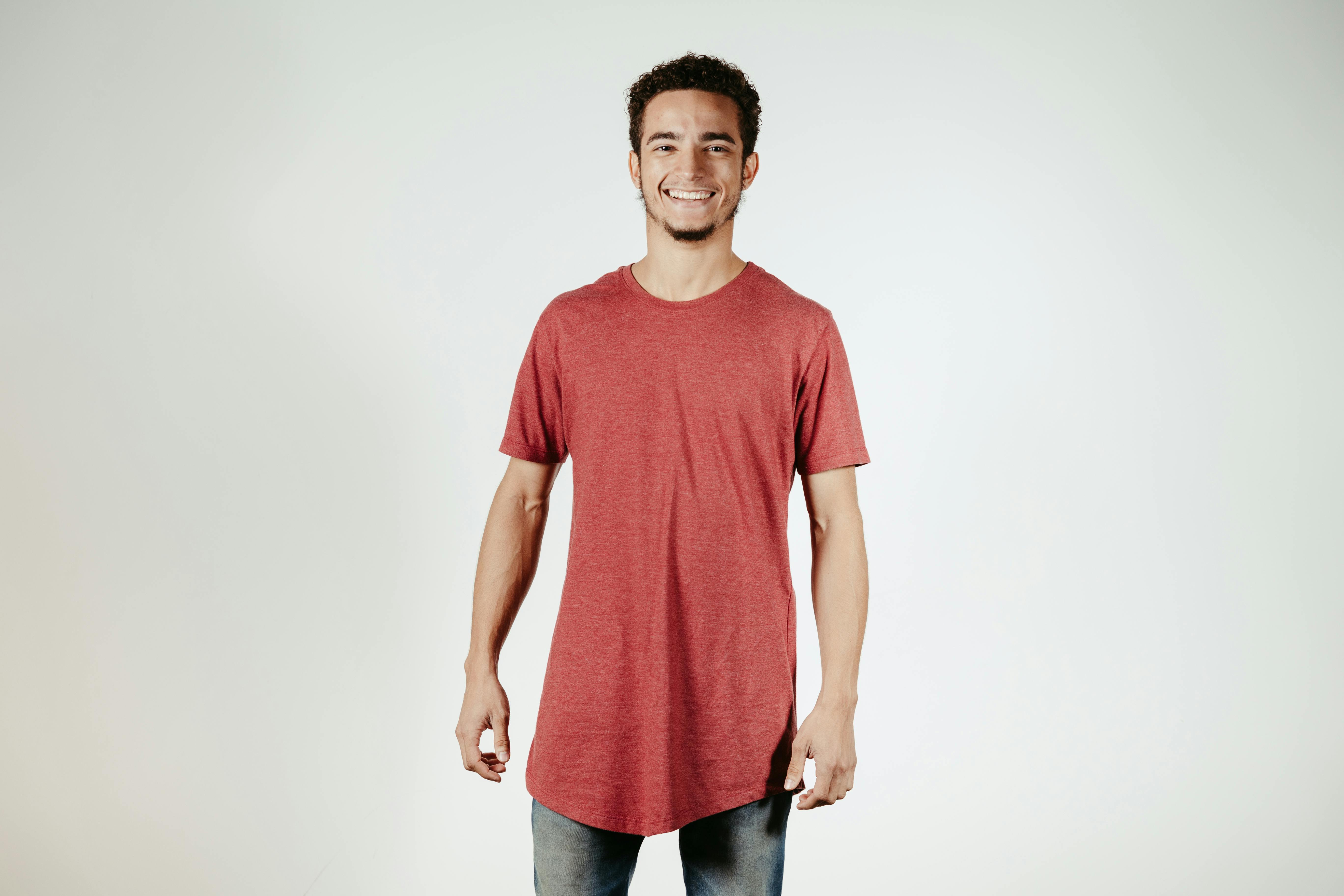 Smiling Man in Red T-Shirt · Free Stock Photo