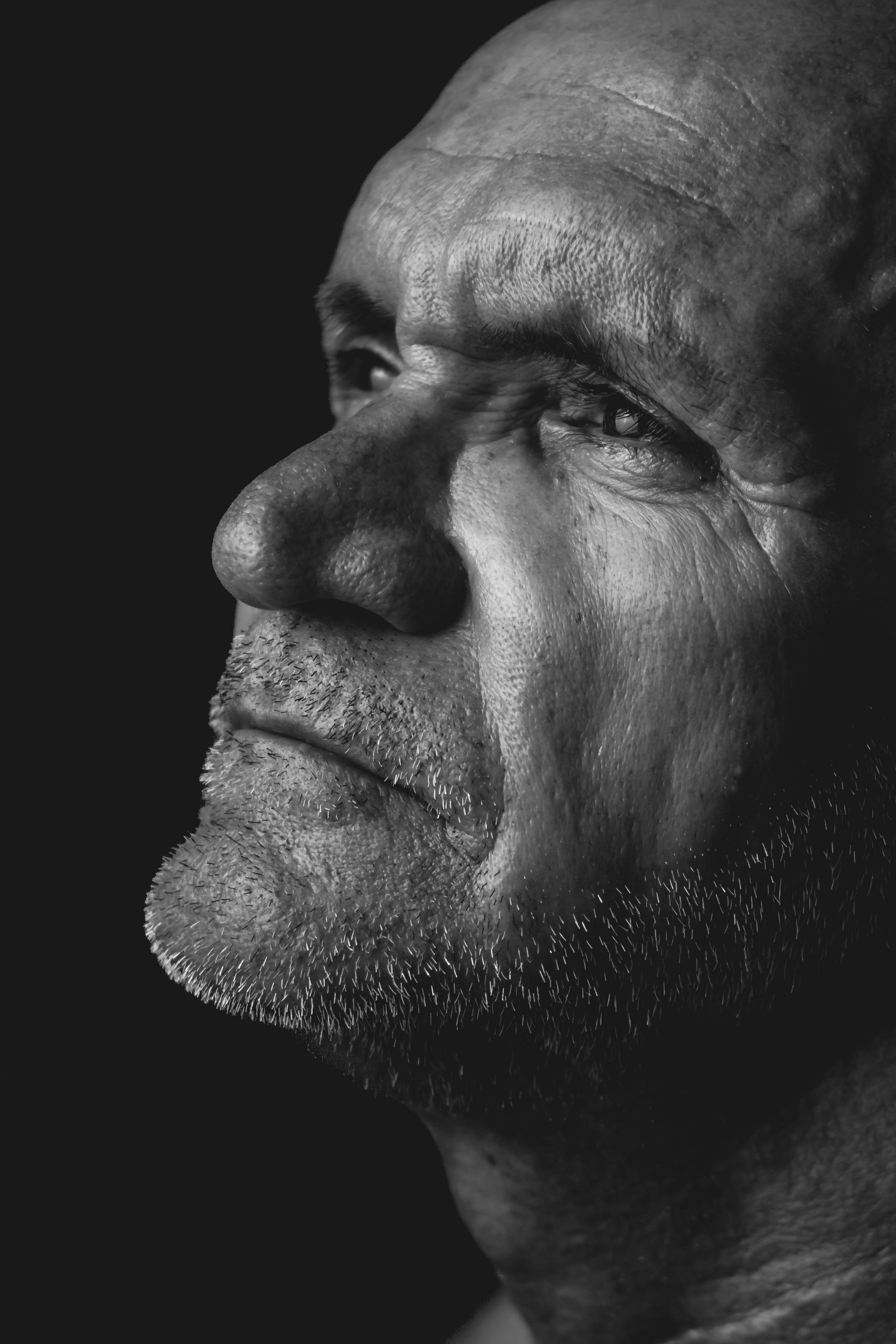 Man Face in Black and White · Free Stock Photo