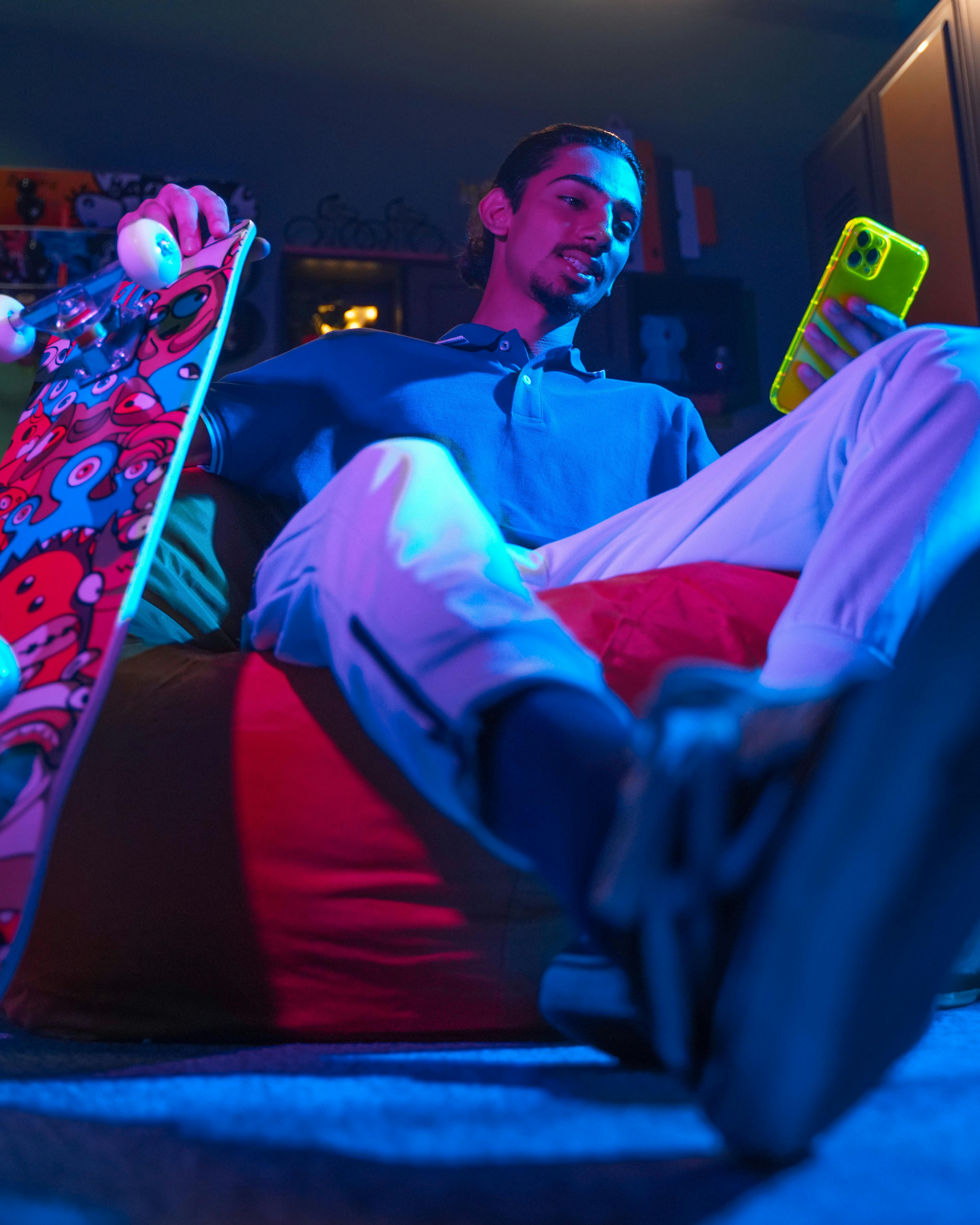 Man Relaxing in Sack Chair · Free Stock Photo