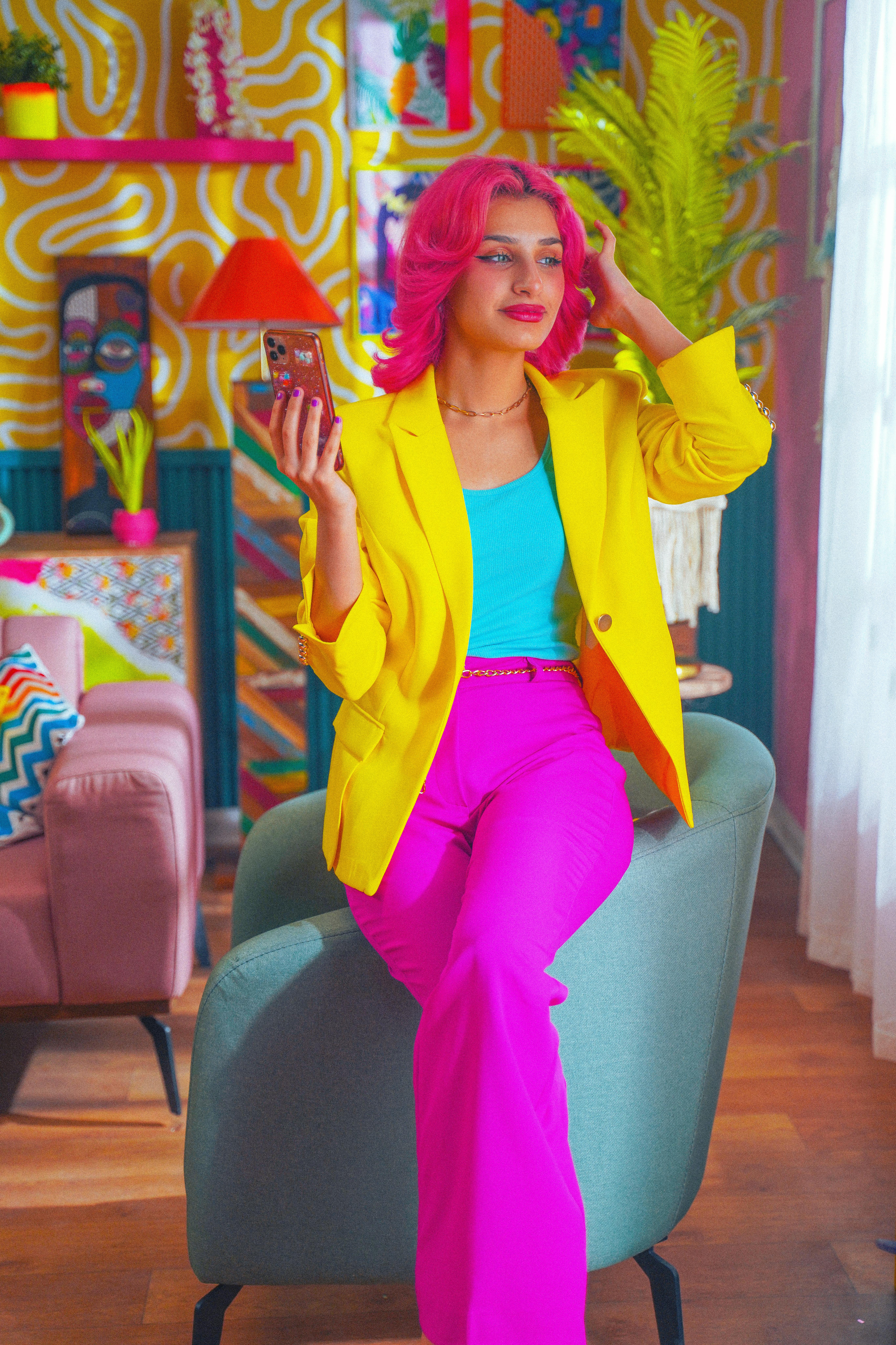 Woman Wearing Bright Colorful Clothing · Free Stock Photo