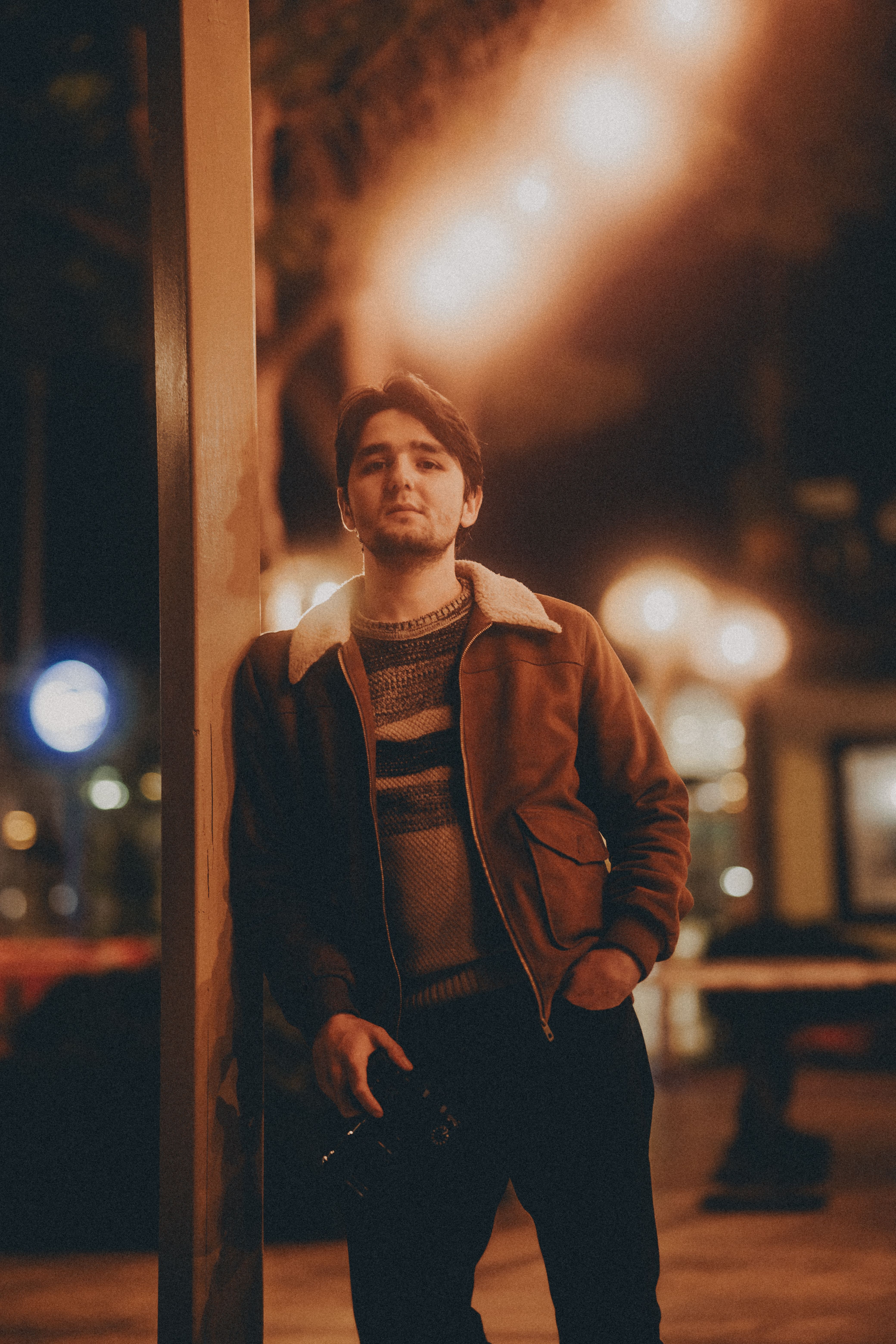 Man Standing under Street Light · Free Stock Photo