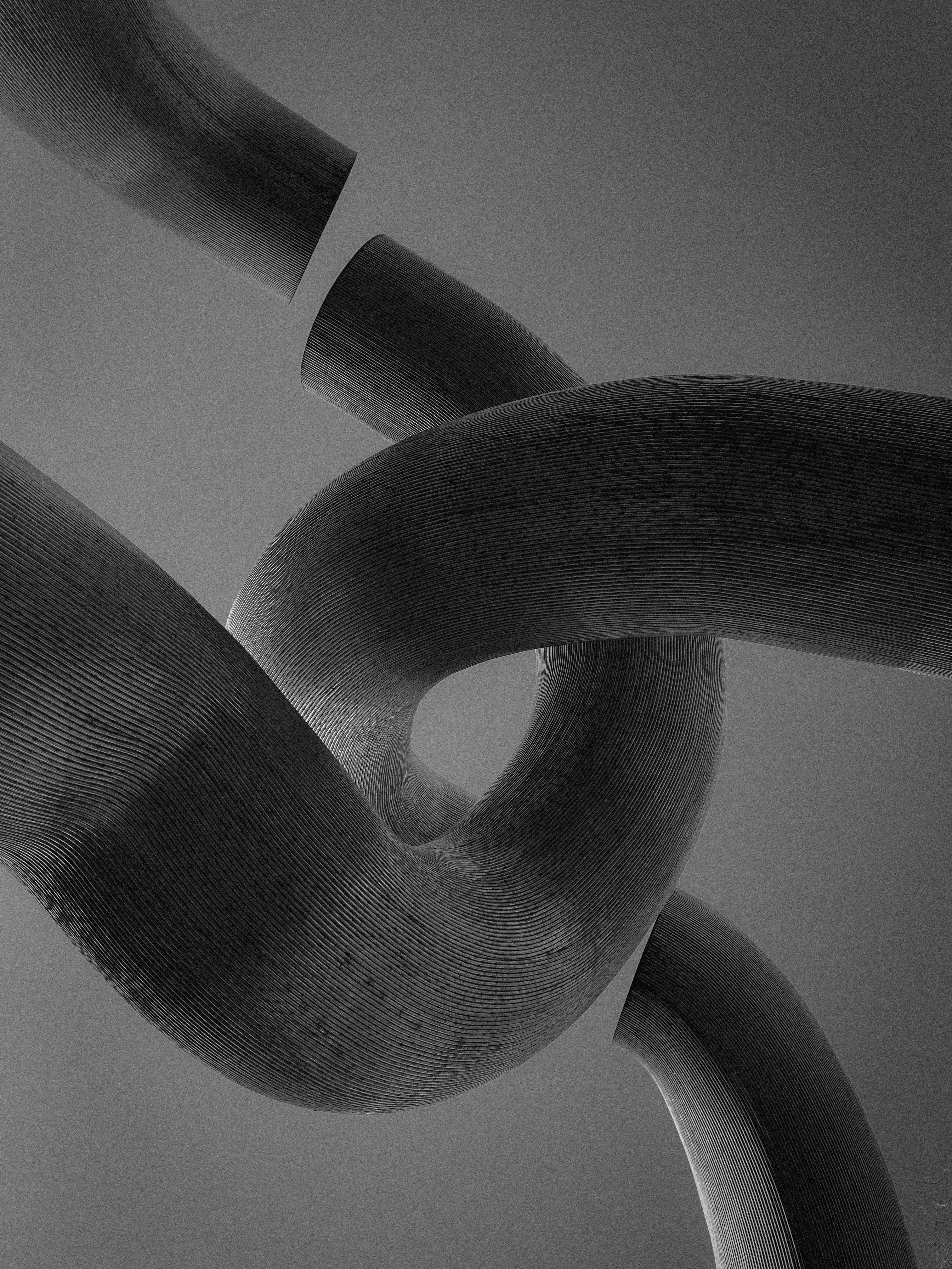 Curved Pipes in Black and White · Free Stock Photo