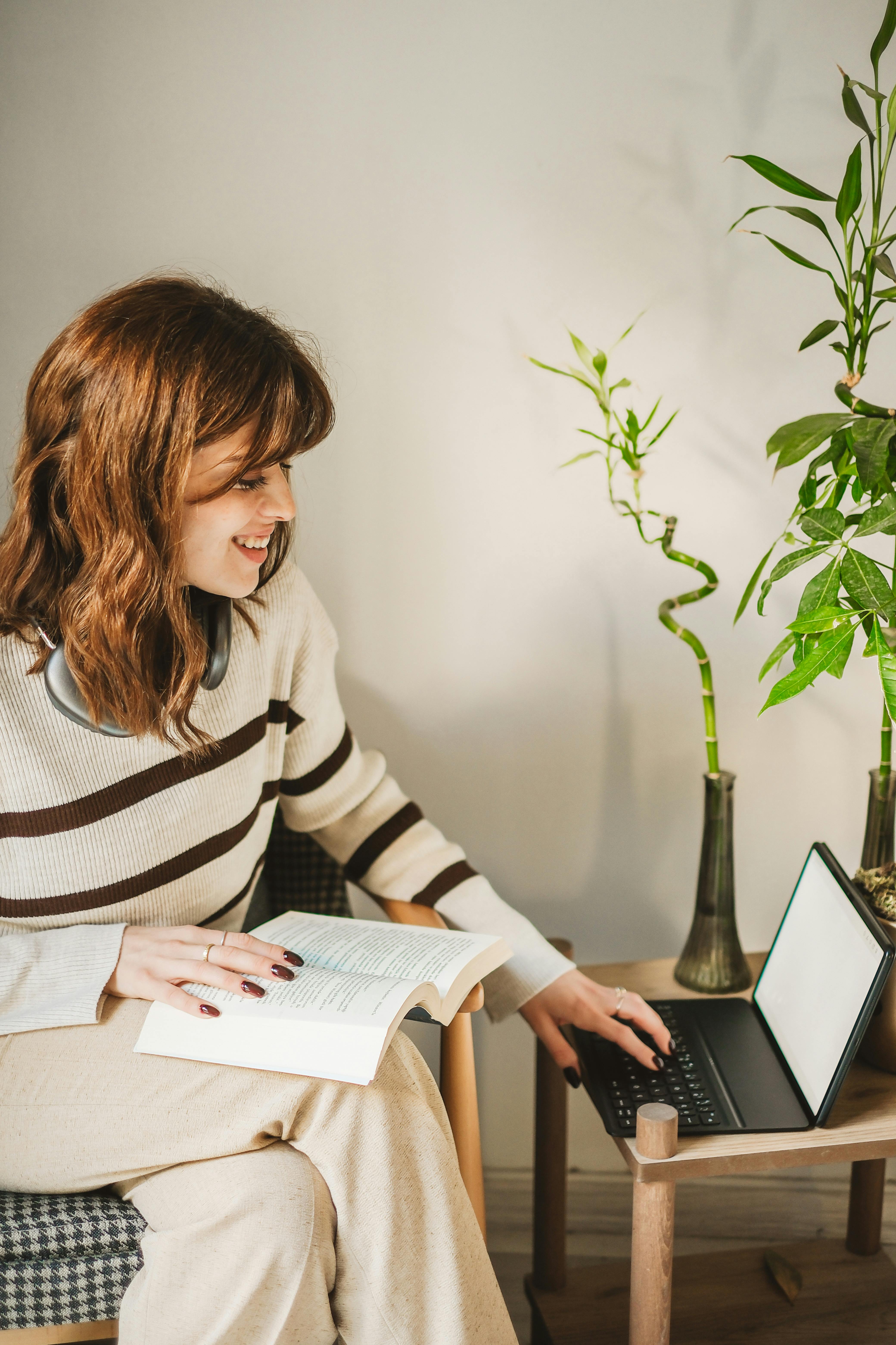 Woman Relaxing with Laptop · Free Stock Photo