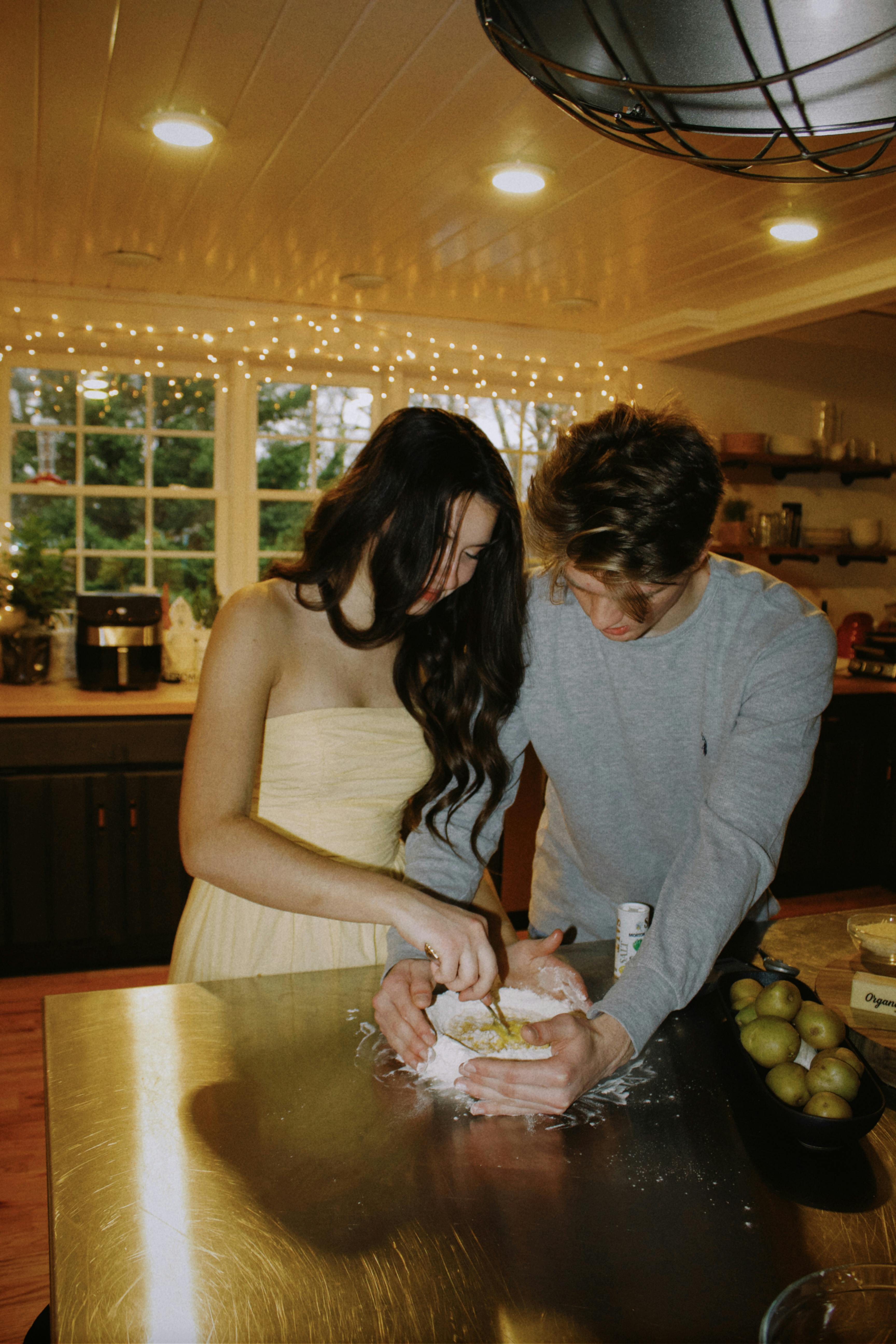 A Romantic Couple in the Kitchen · Free Stock Photo