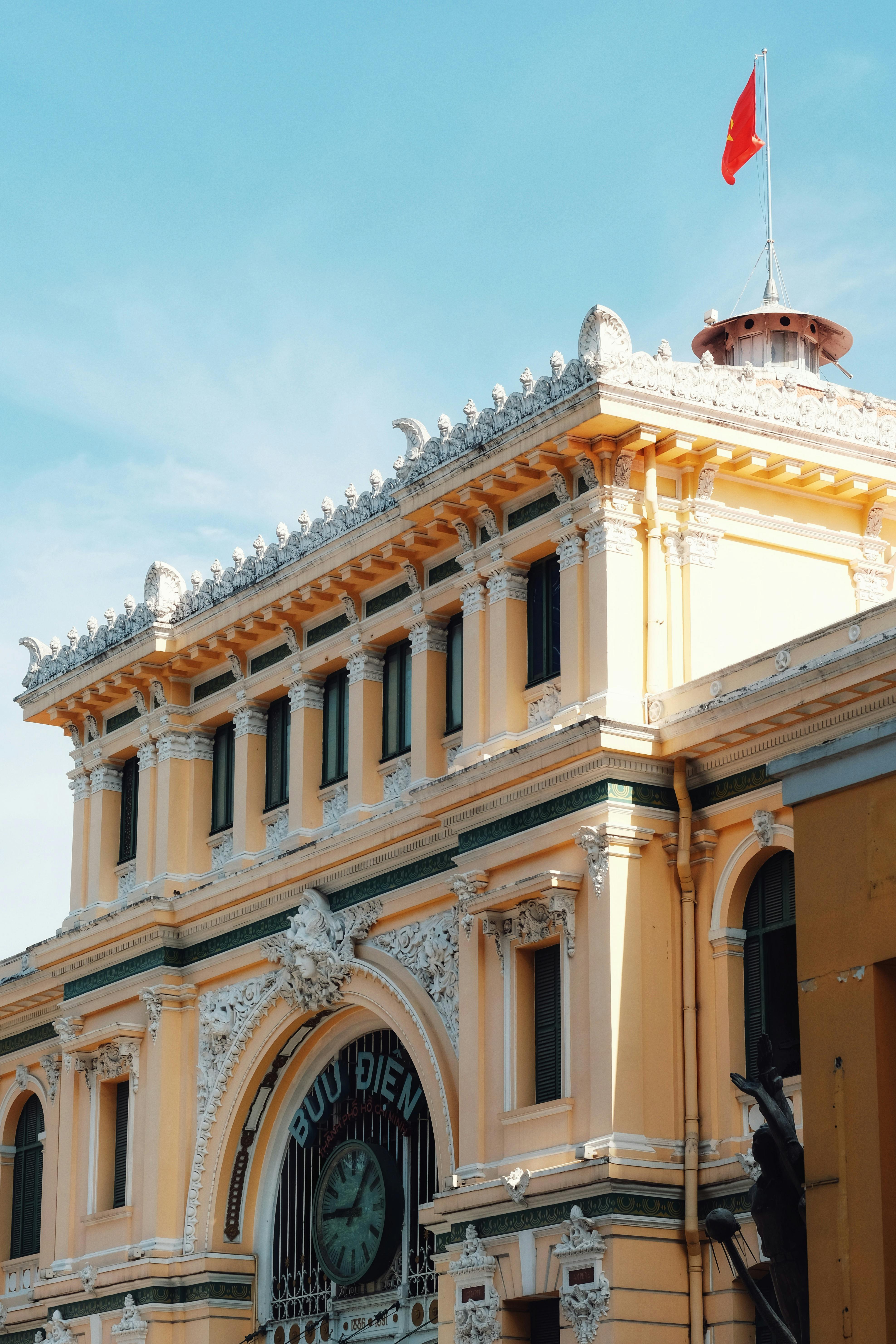 Facade of the Sai Gon Central Post Office, Ho Chi Minh, Vietnam · Free ...