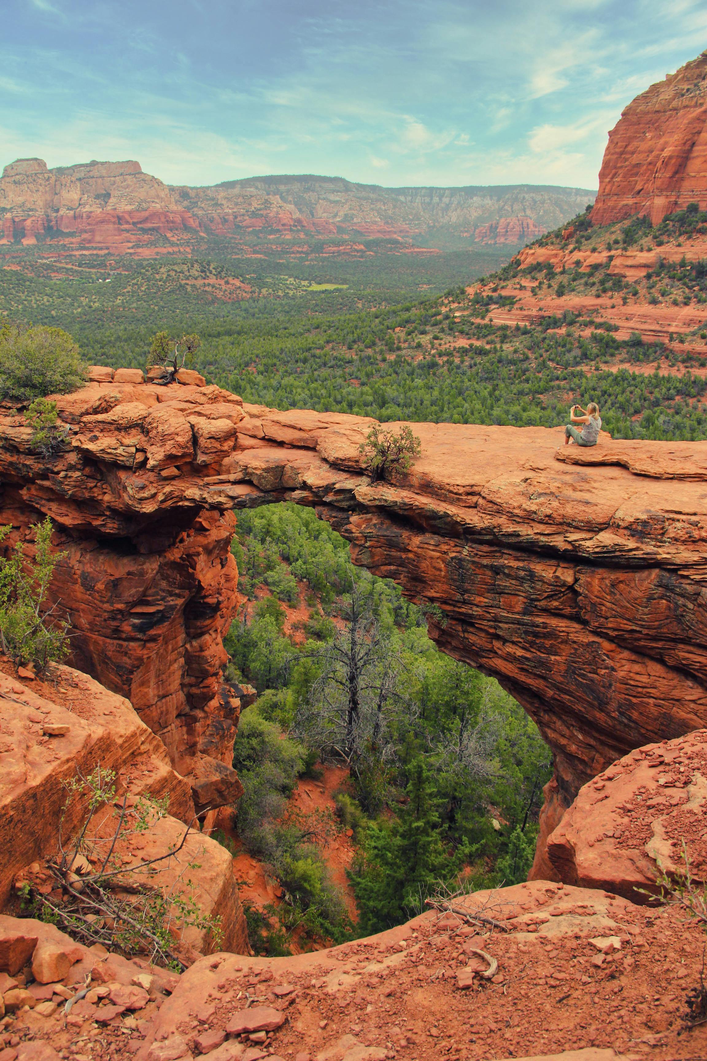 Aerial View of the Devils Bridge in Sedona, Arizona, USA · Free Stock Photo
