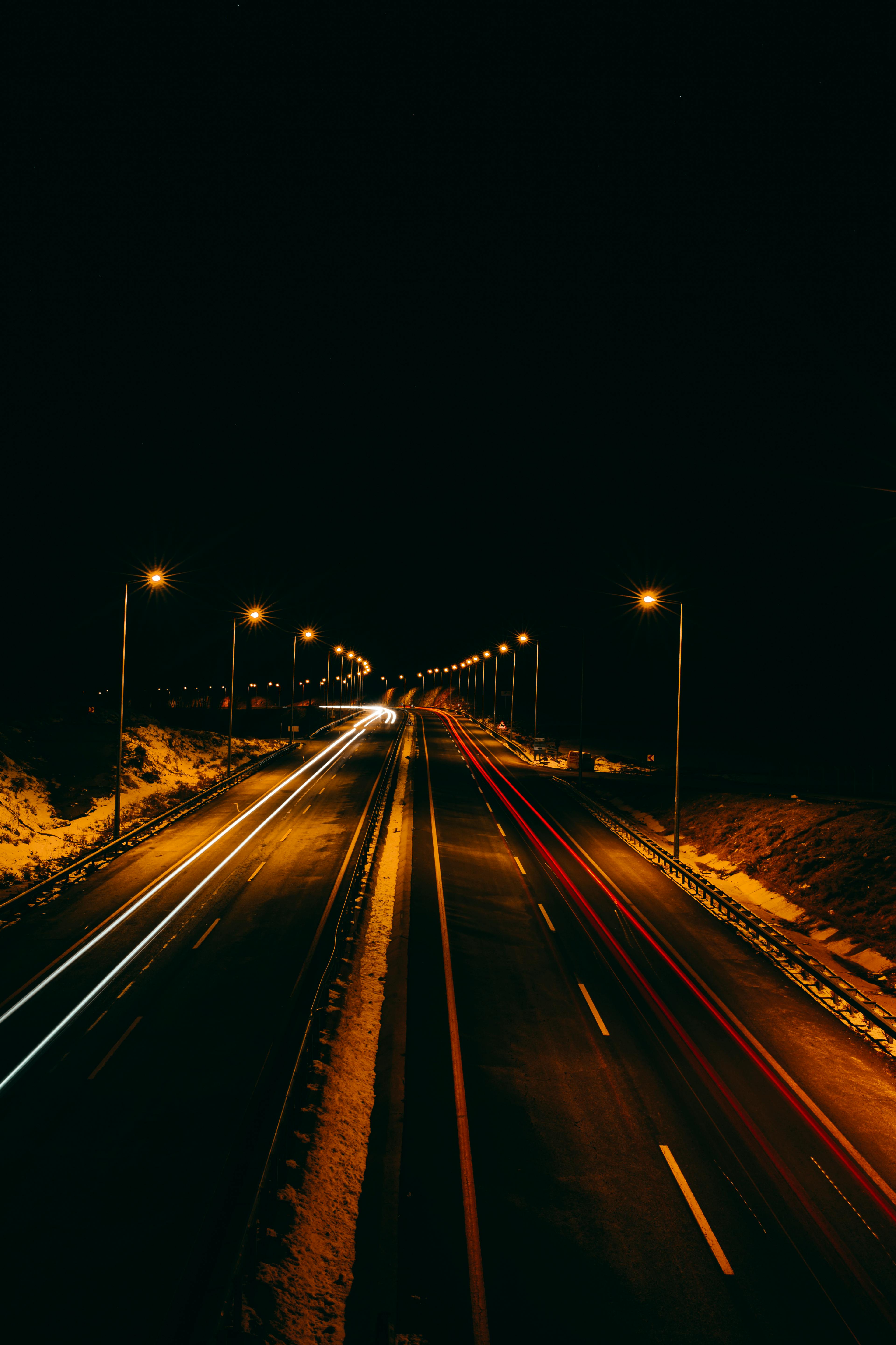 Photo of an Empty Road at Night Time · Free Stock Photo
