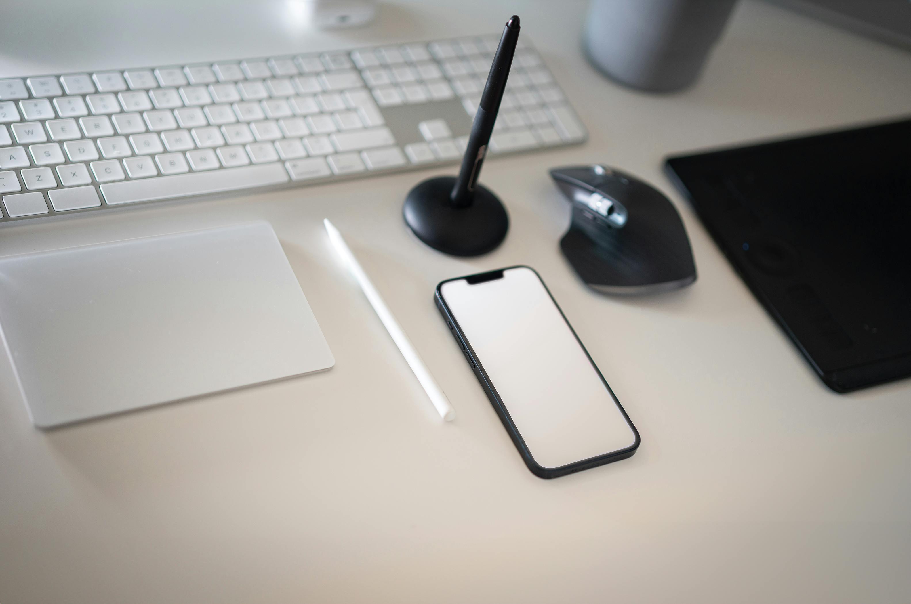 Modern Desk with Wireless Peripherals · Free Stock Photo