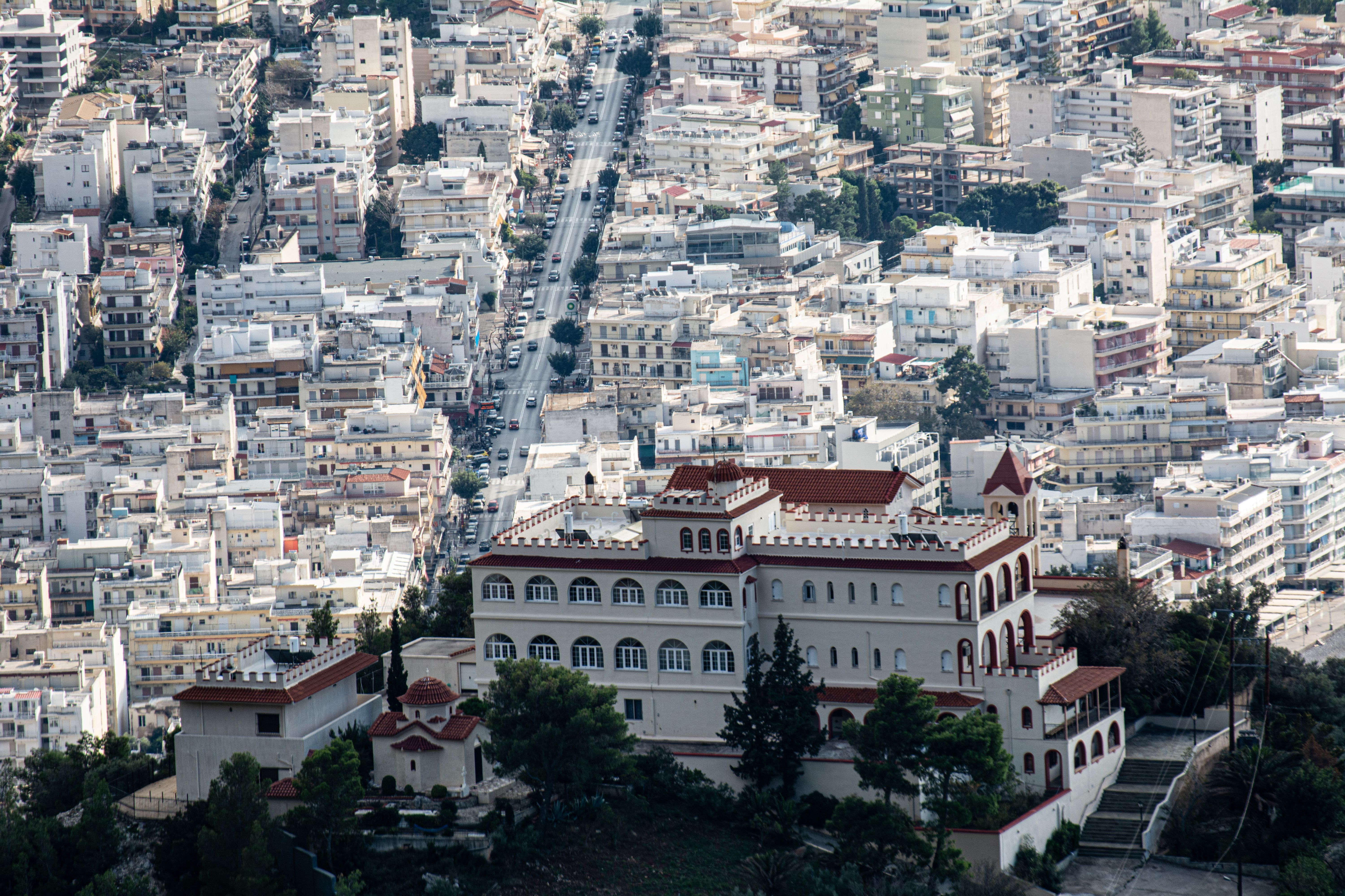 Prophet Elias Loutraki Holy Convent on a Mountain Above the Town of ...