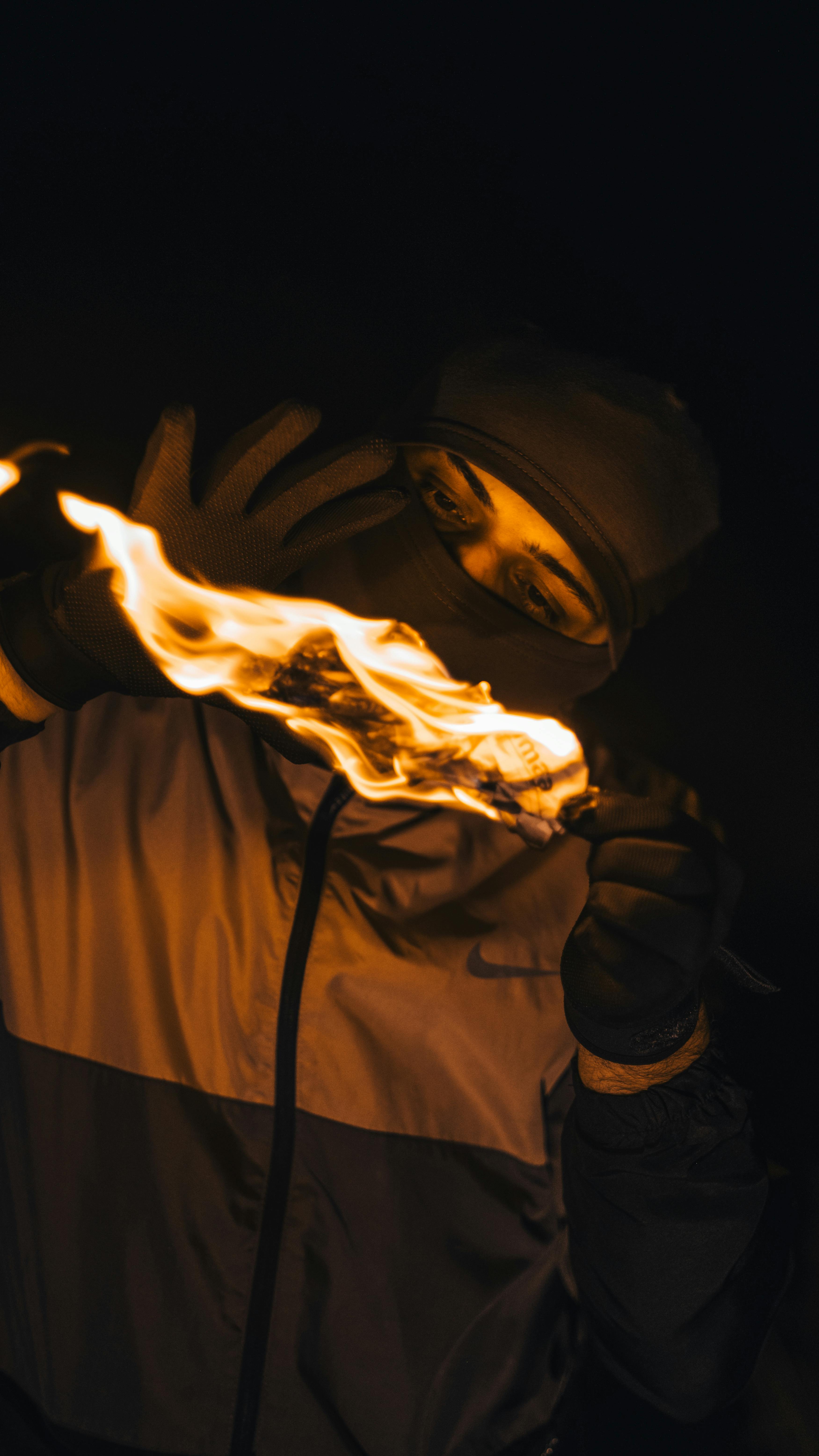 Firefighter Reaching in the Fire · Free Stock Photo